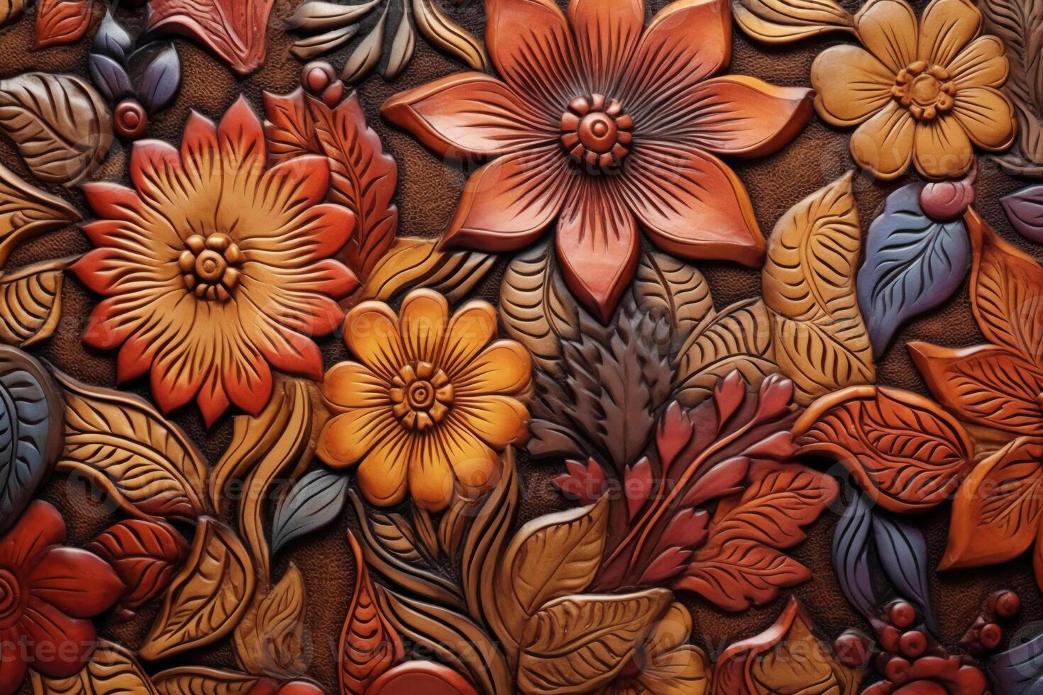 Tooled Leather Flower Pattern background. 24173281 Stock Photo at Vecteezy