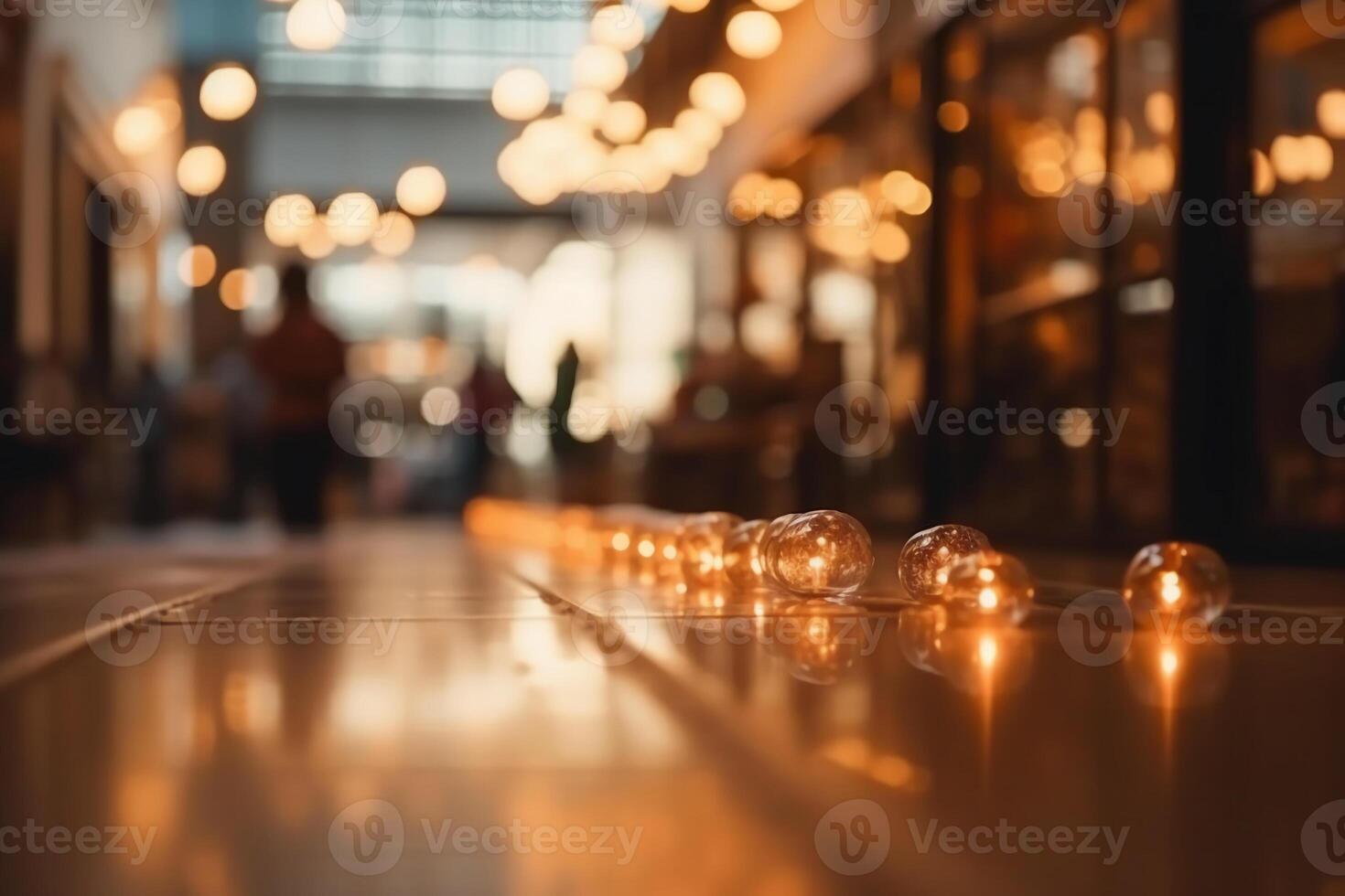 Warm light. Blur light background at shop in mall for business background, blurry abstract bokeh ...