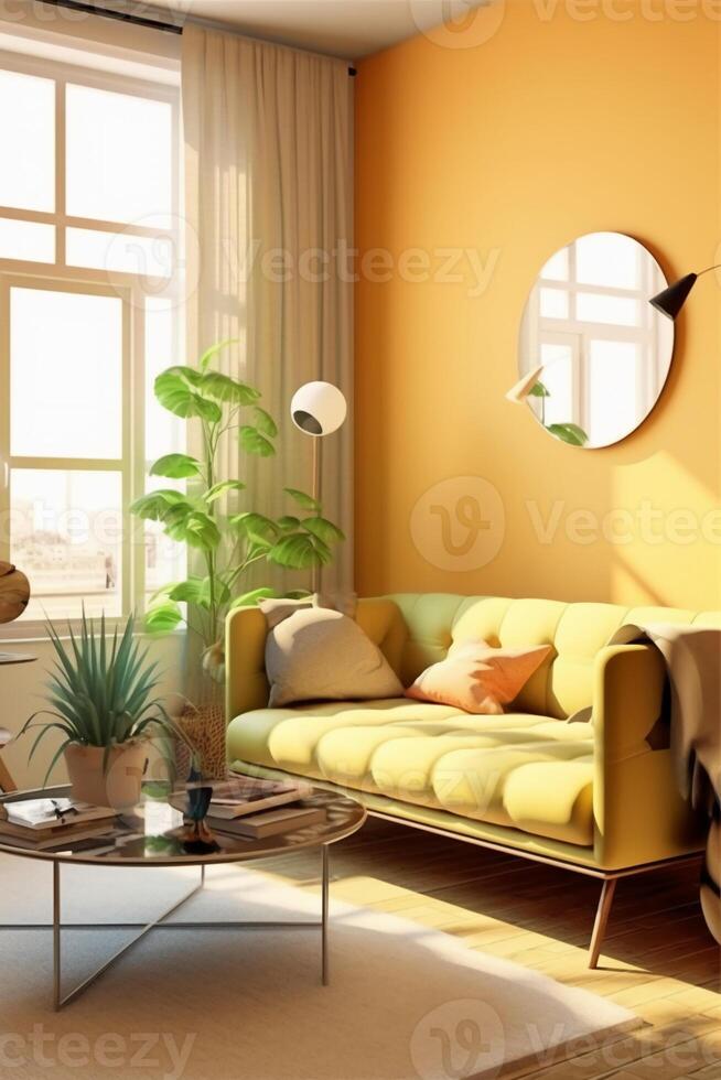 photo of Minimalist modern livingroom. AI generative 24173647 Stock ...