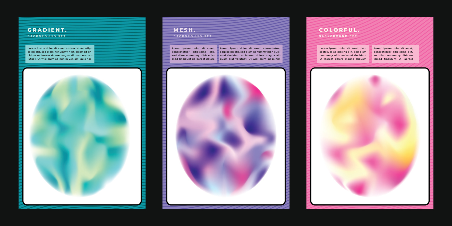 Colorful Oval Gradient Mesh Portrait Background Template Copy Space Fluid Colour Backdrop