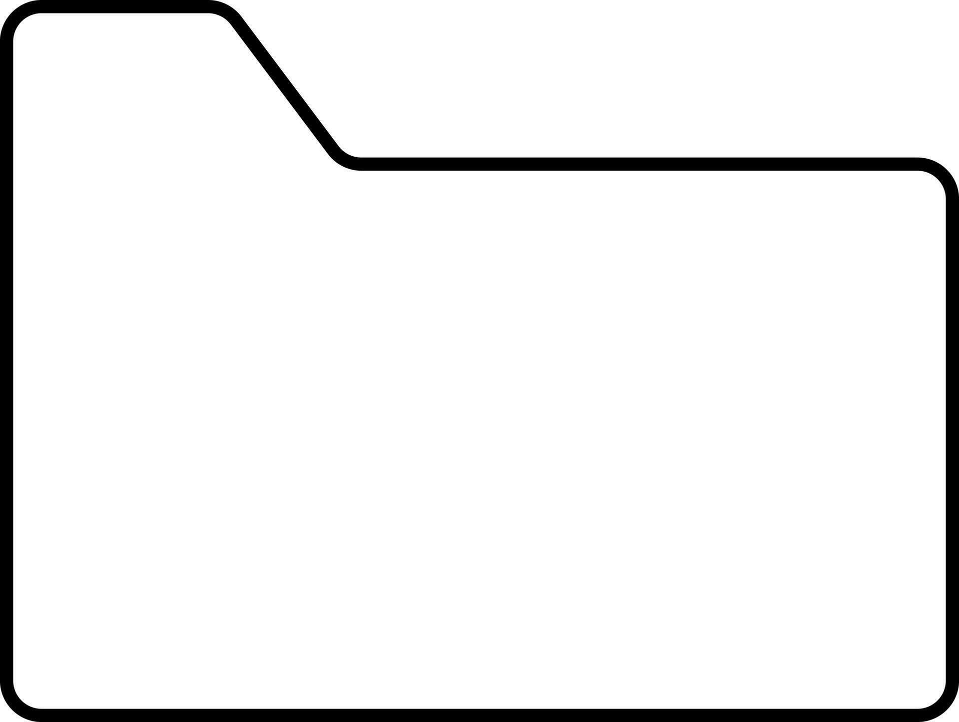 Black Outline File Folder Icon Or Symbol. 24180459 Vector Art at Vecteezy