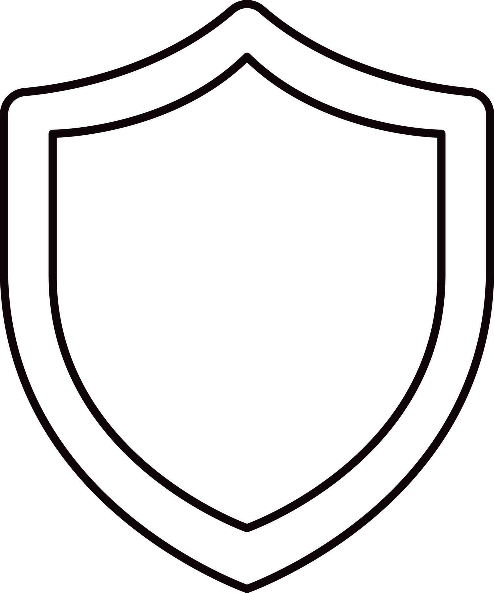 Black Thin Line Art Of Shield Icon 24181095 Vector Art At Vecteezy