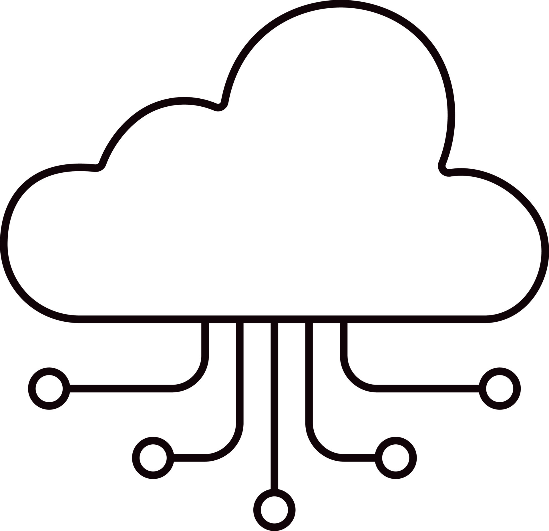 Line Art Illustration Of Cloud Computing Icon. 24181130 Vector Art at ...