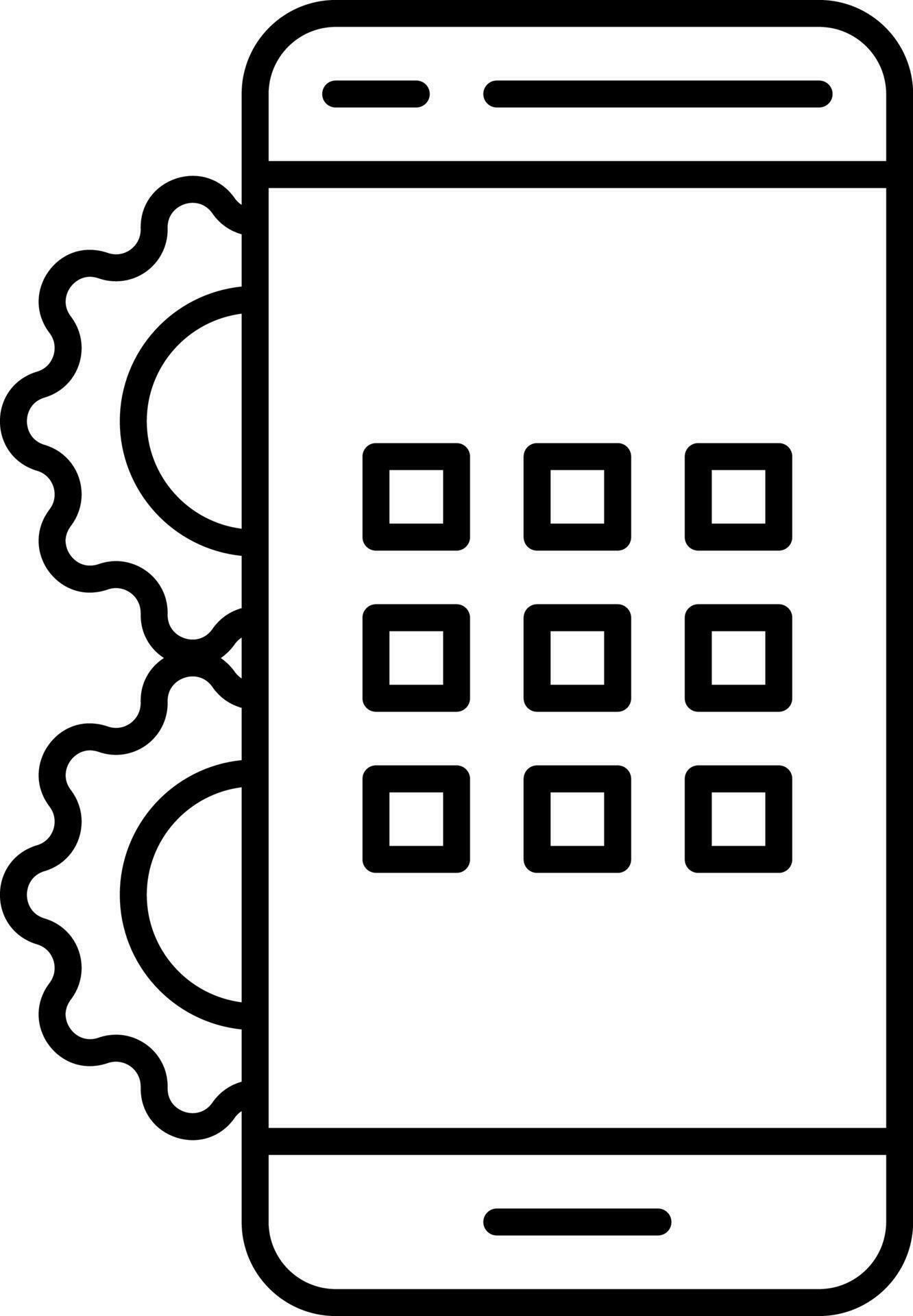 Mobile App Setting Icon In Black Outline 24181417 Vector Art At Vecteezy