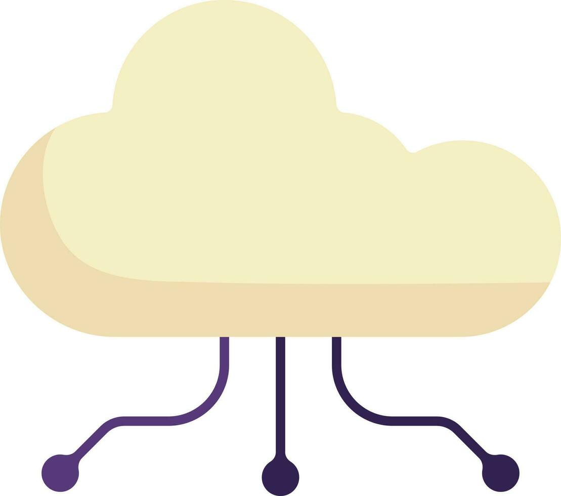 Flat Style Cloud Computing Icon In Yellow And Purple Color 24181520
