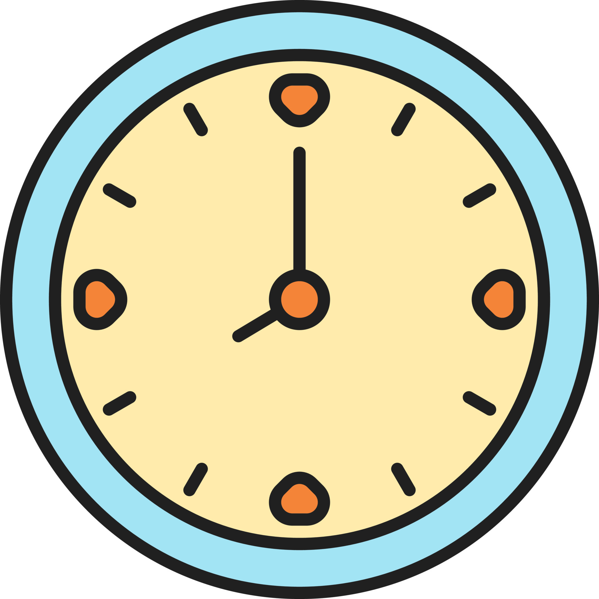 Colorful Clock Icon In Flat Style. 24181617 Vector Art at Vecteezy