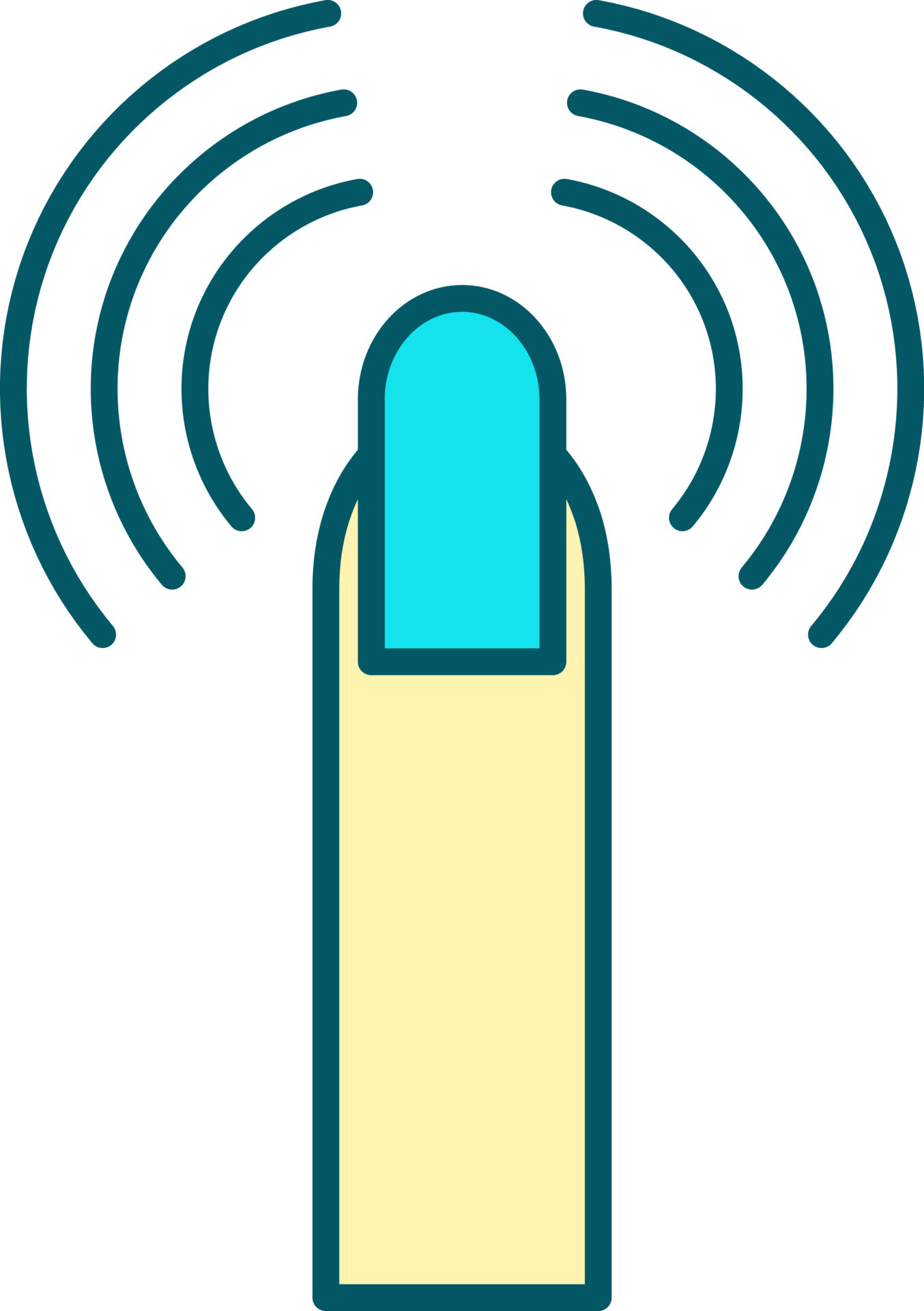 Finger Sensor Icon In Turquoise And Yellow Color. 24181620 Vector Art ...