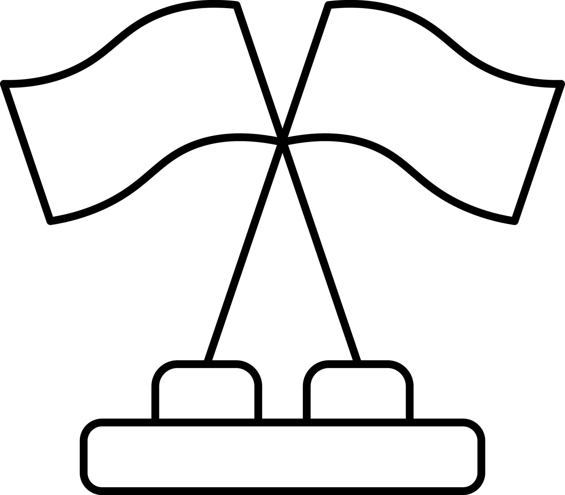 Cross Flag Pedestal Icon In Line Art 24182536 Vector Art At Vecteezy