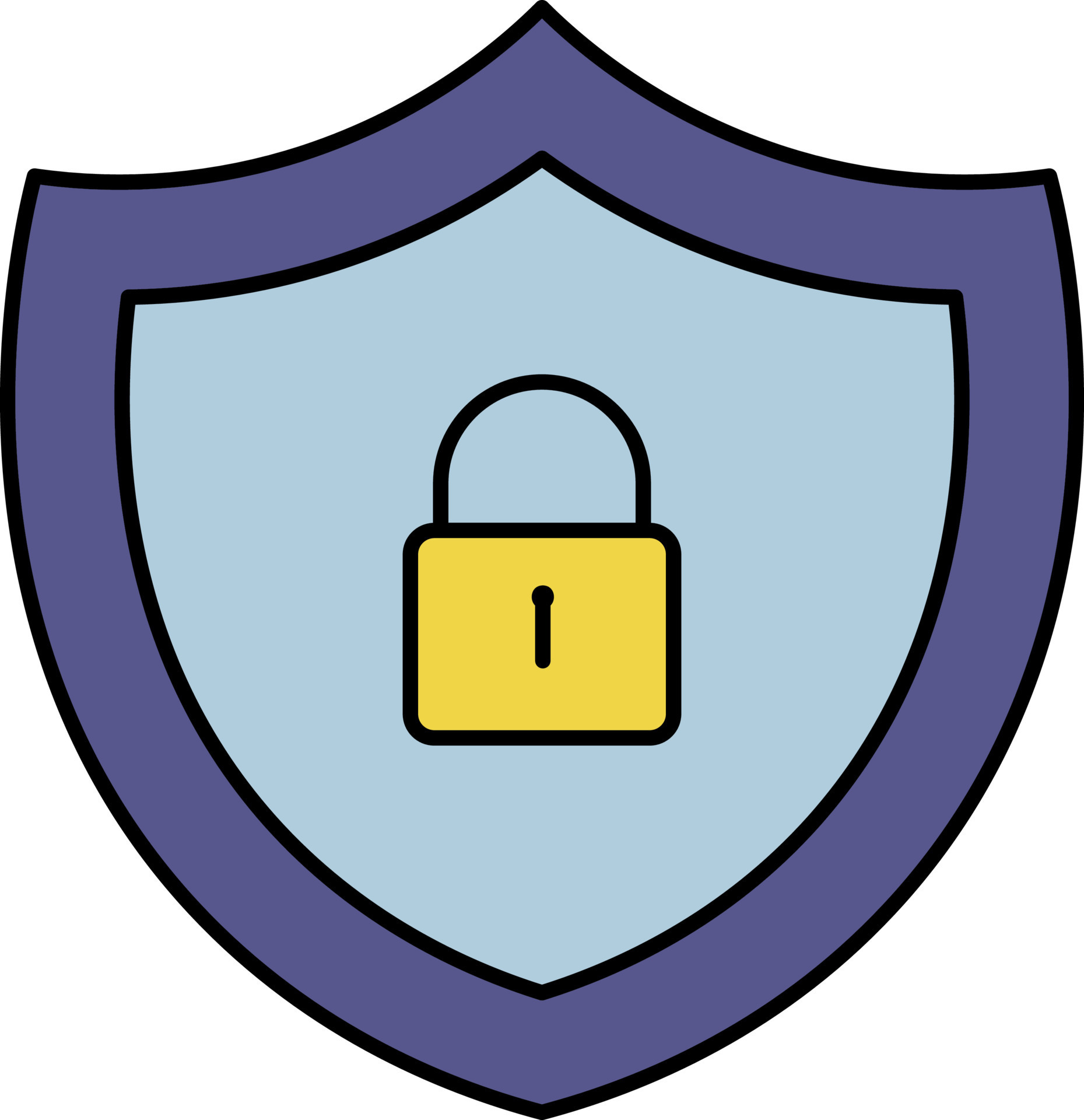 Colorful Shield Lock Icon In Flat Style 24183186 Vector Art At Vecteezy