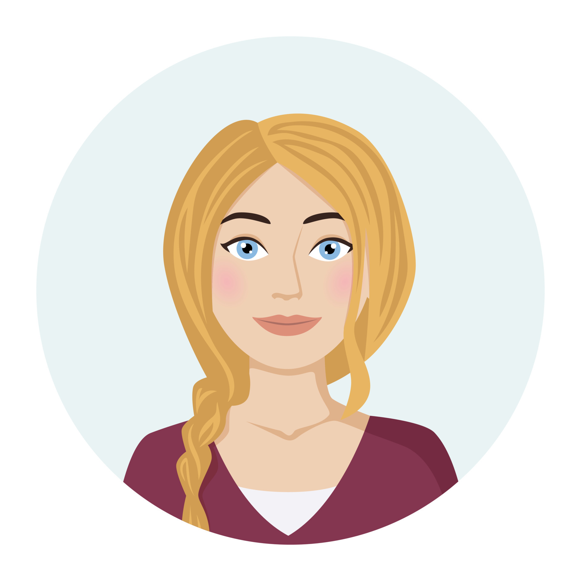 Female Avatar Blonde Woman Portrait Vector Illustration Of A Female