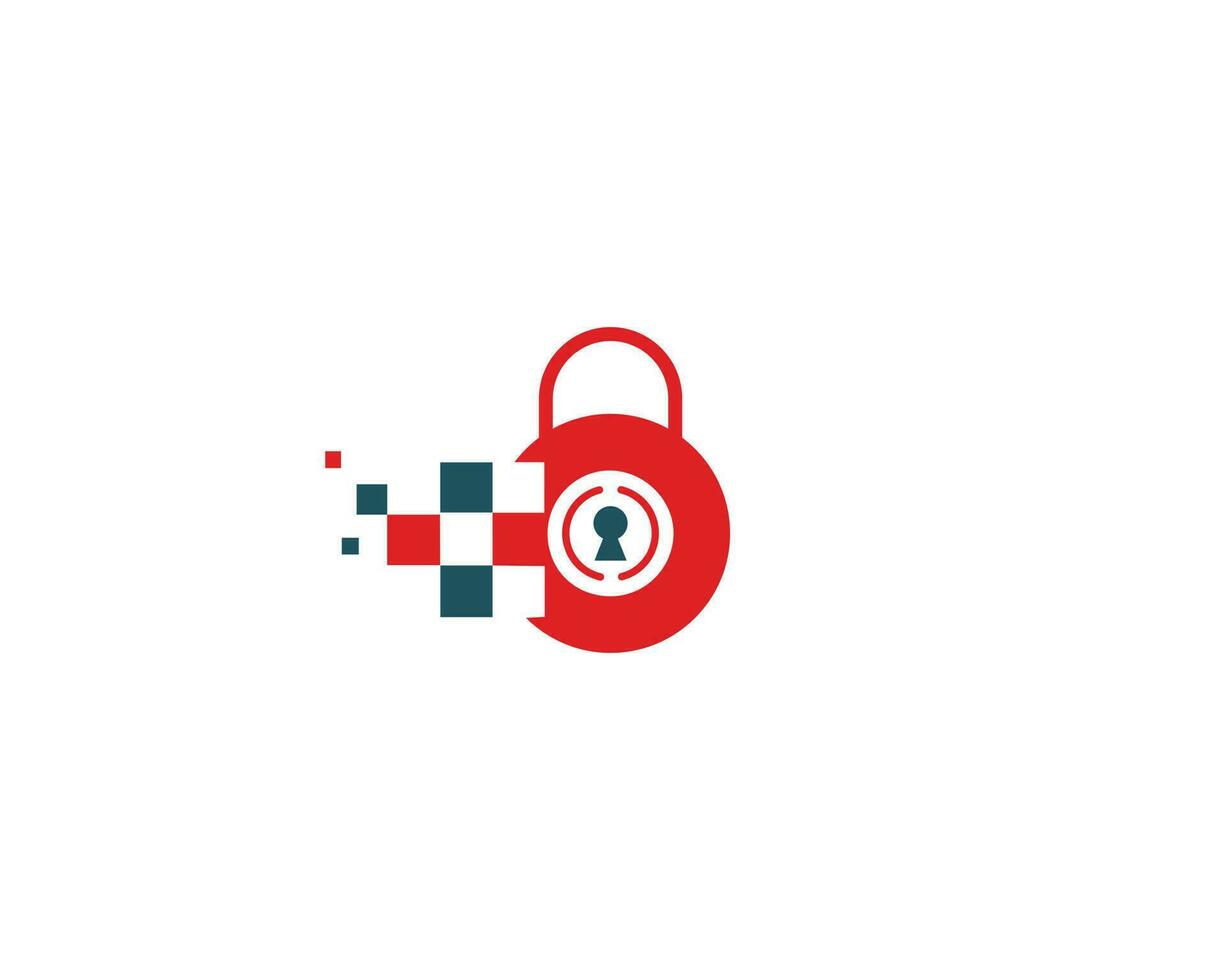 Digital Security Pixel Lock Icon Logo Design Element. Lock Silhouette ... Digital Security Pixel Lock Icon Logo Design Element. Lock Silhouette ...