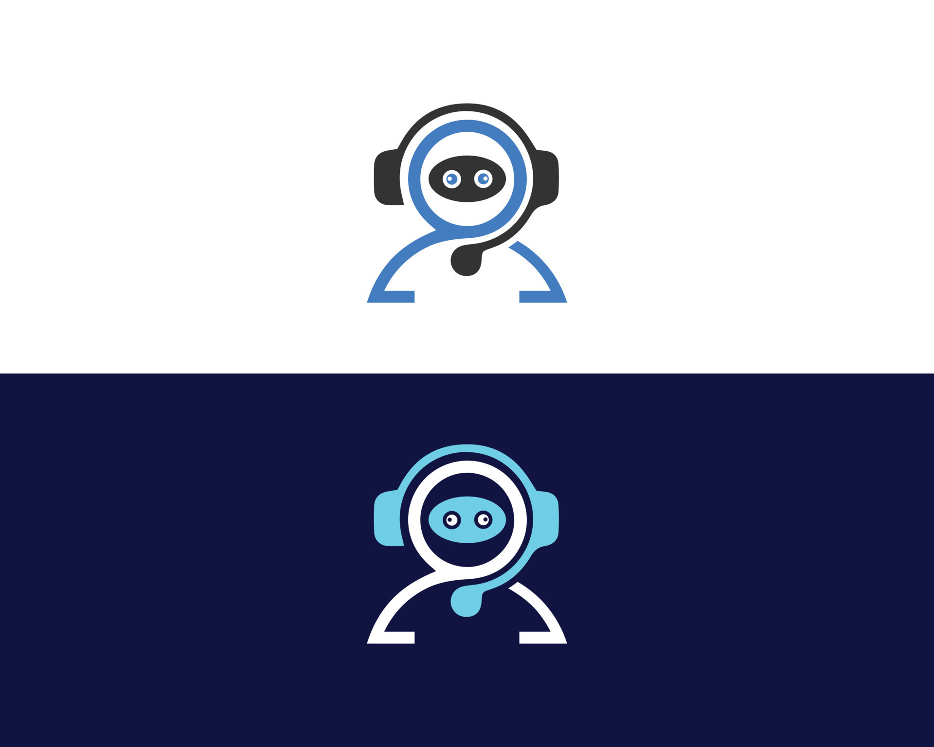 Robot And Bot Sign Logo Design. Chatbot Symbol Concept. Voice Support ...