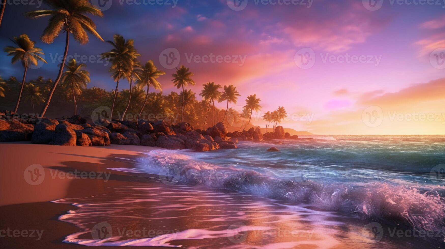 A stunningly realistic beach scene. AI Generative 24186444 Stock Photo ... A stunningly realistic beach scene. AI Generative 24186444 Stock Photo ...