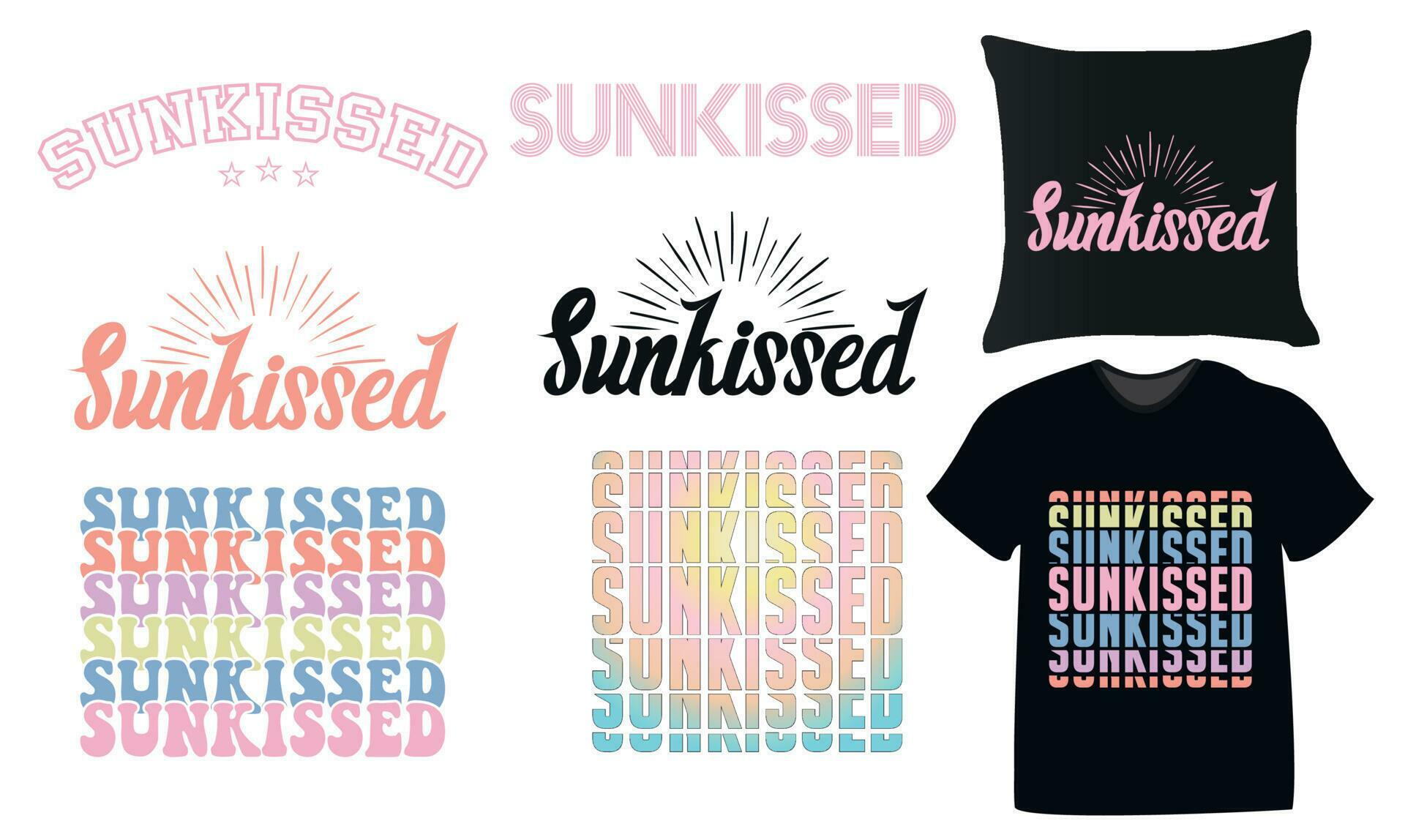 sunkissed retro sublimation summer designs bundle for t-shirts, cards, frame artwork, phone ...
