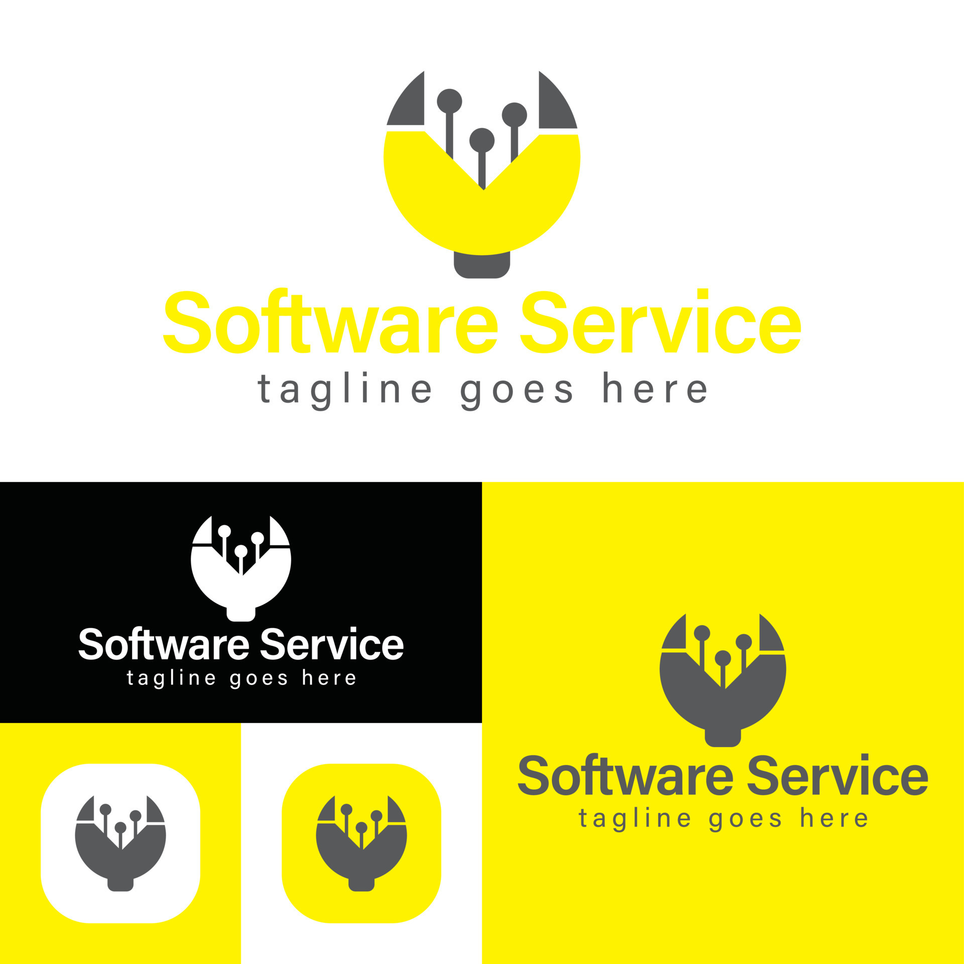 Simple software service logo. Creative concept,software related ...