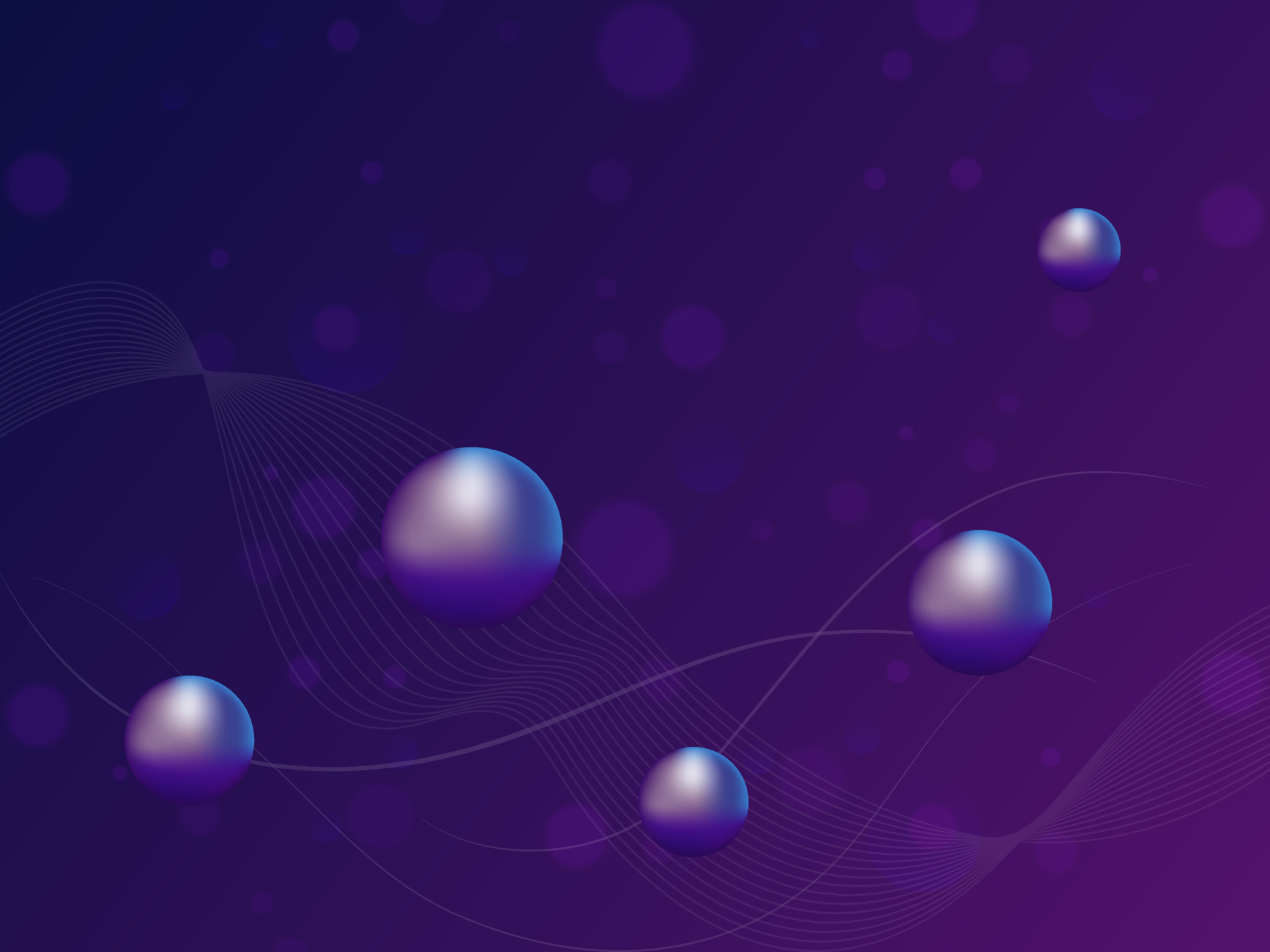 Abstract Violet Background With Motion Wavy Lines And 3D Balls ...
