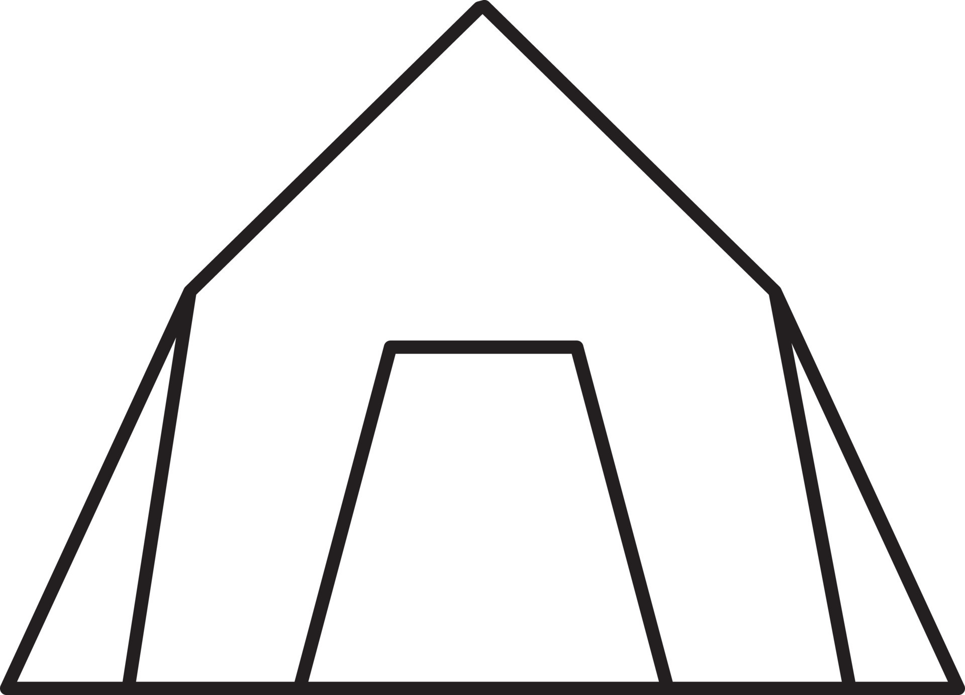 Camping Tent Clipart Black And White