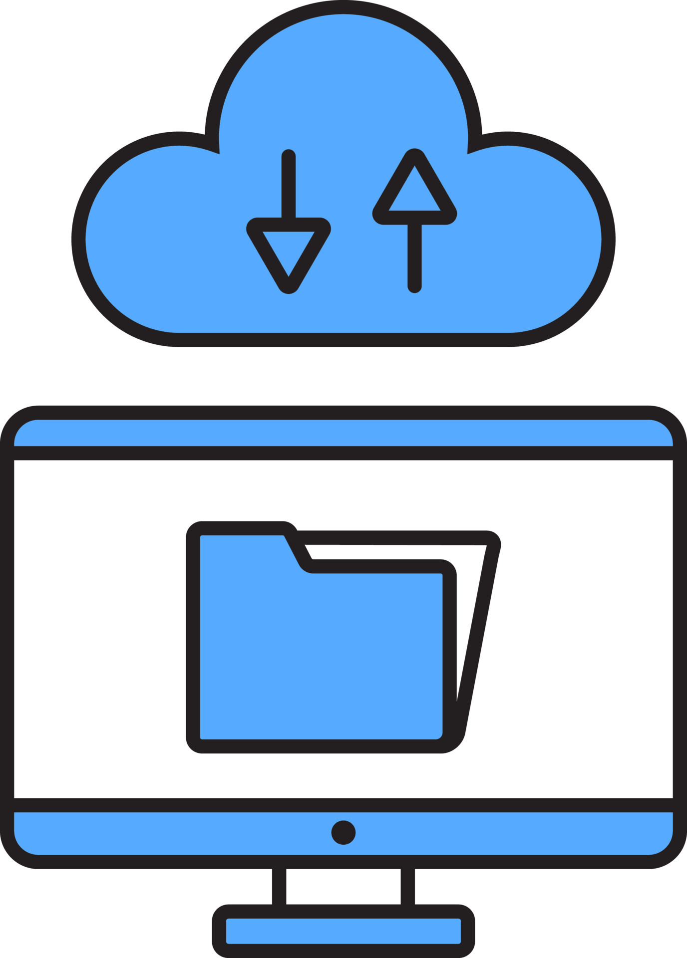Cloud Data Loading In Desktop Icon. 24193991 Vector Art at Vecteezy