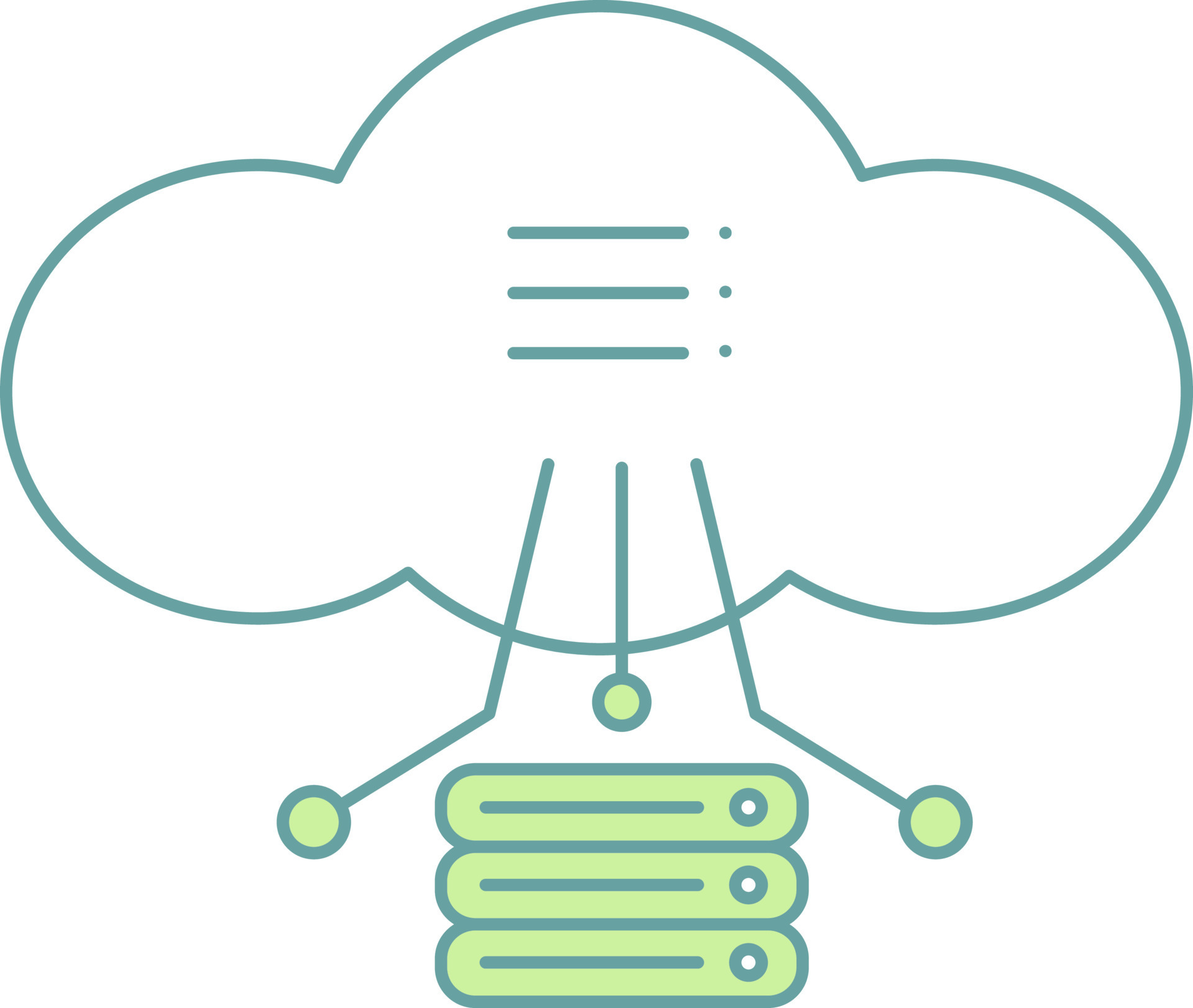 Isolated Cloud Computing Server Icon In Green And White Color 24194051 Vector Art At Vecteezy