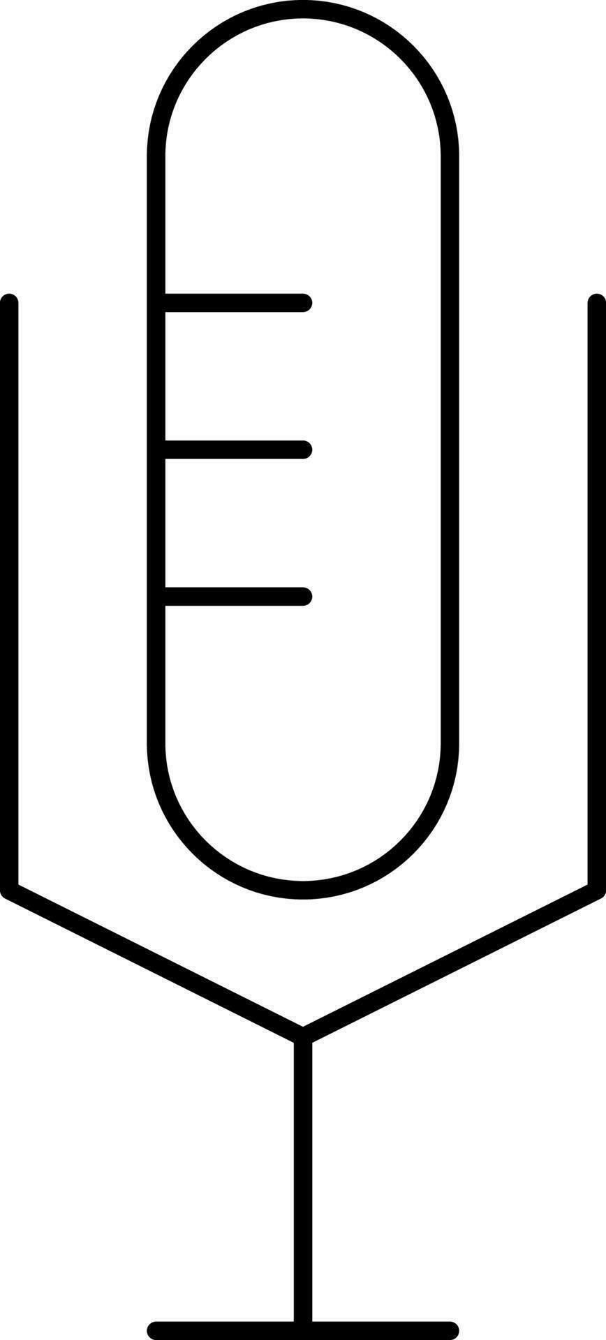 Microphone Or Voice Record Icon In Line Art. 24194085 Vector Art at ...