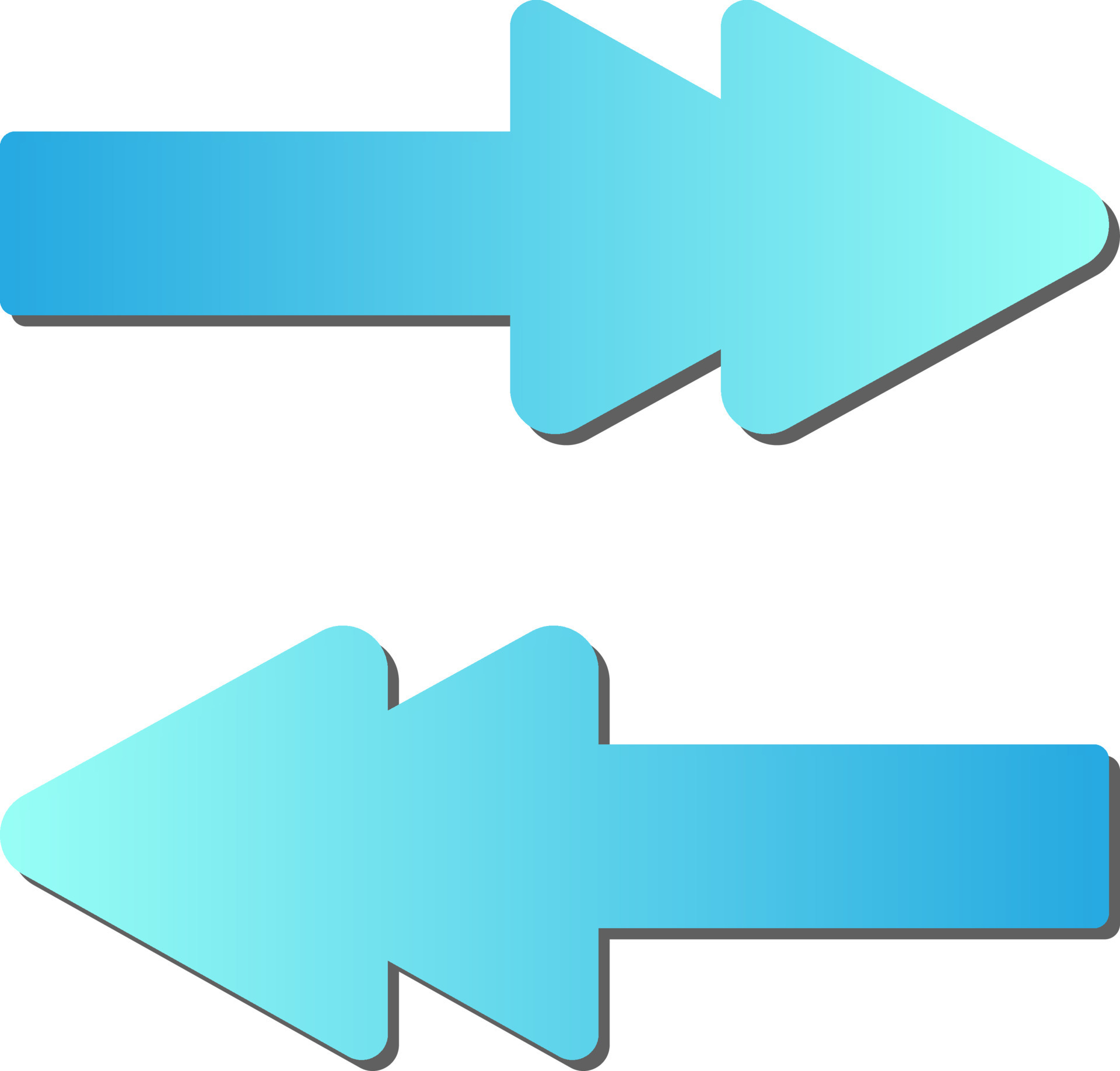 Forward And Backward Arrow Icon In Blue Gradient Paper Style 24194161 Vector Art At Vecteezy