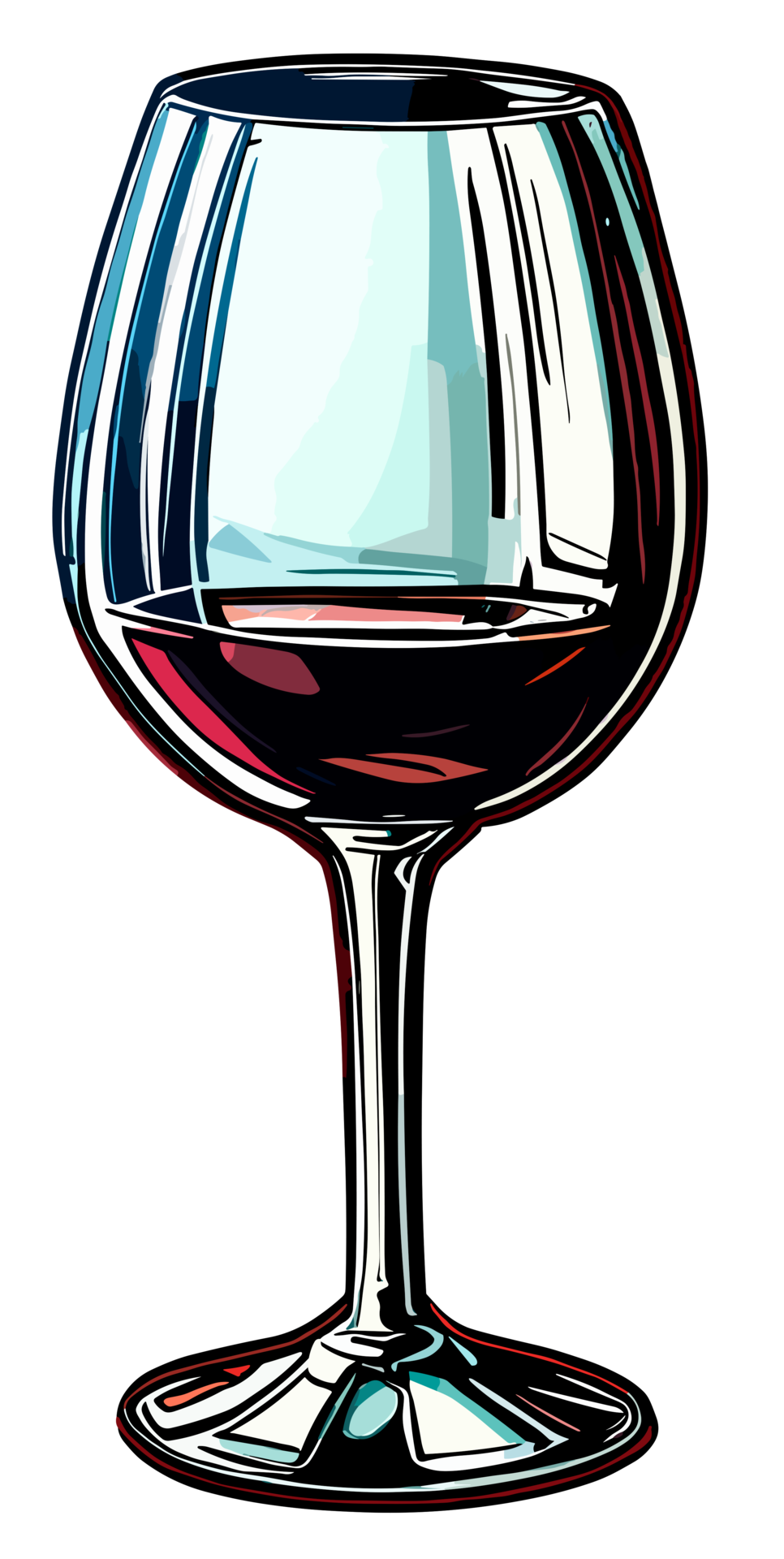 Red Wine Glass Isolated Clip Art Illustration Style Ai Generated 24195346 Png