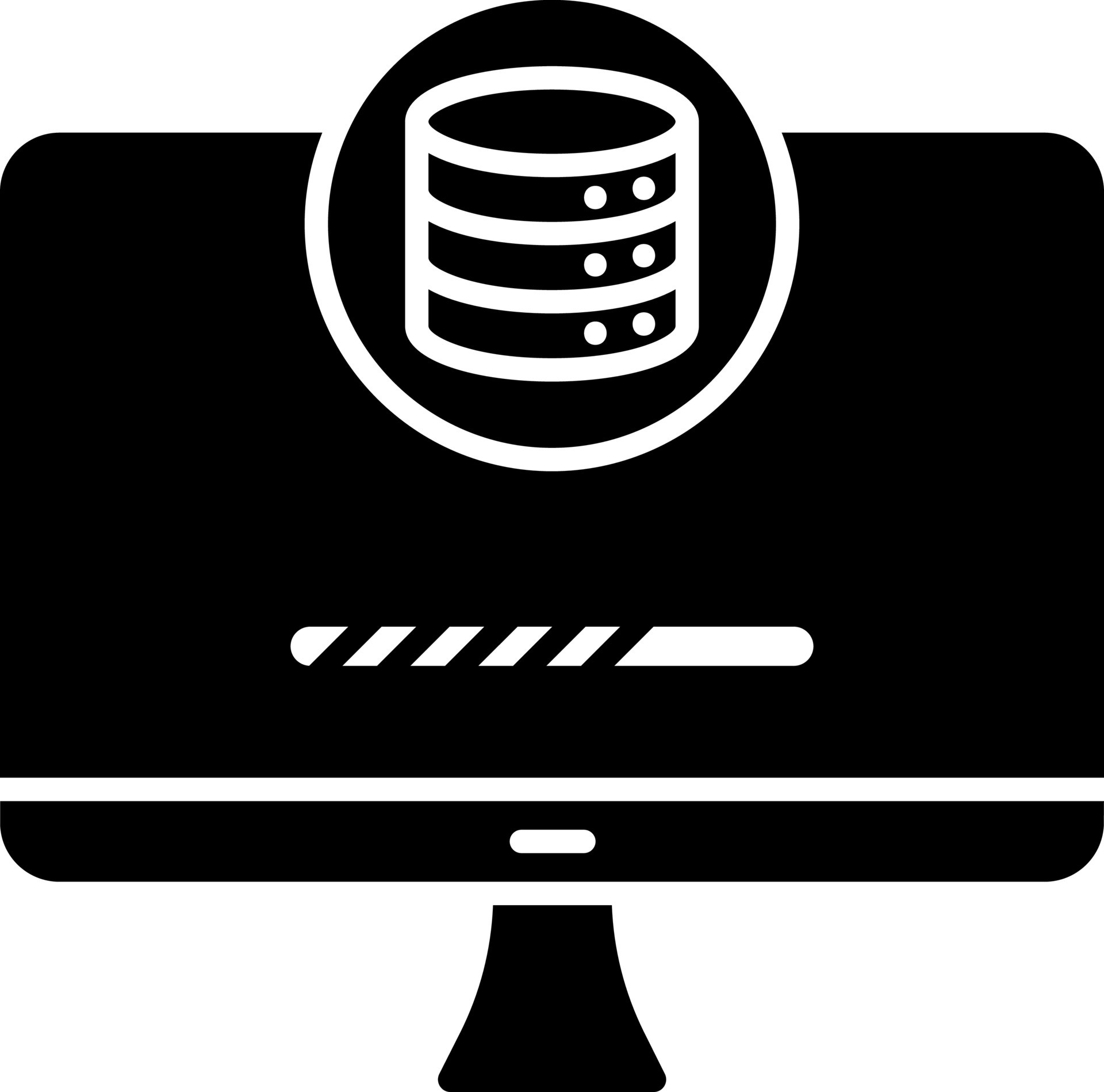 Database In Monitor Icon. 24195933 Vector Art at Vecteezy