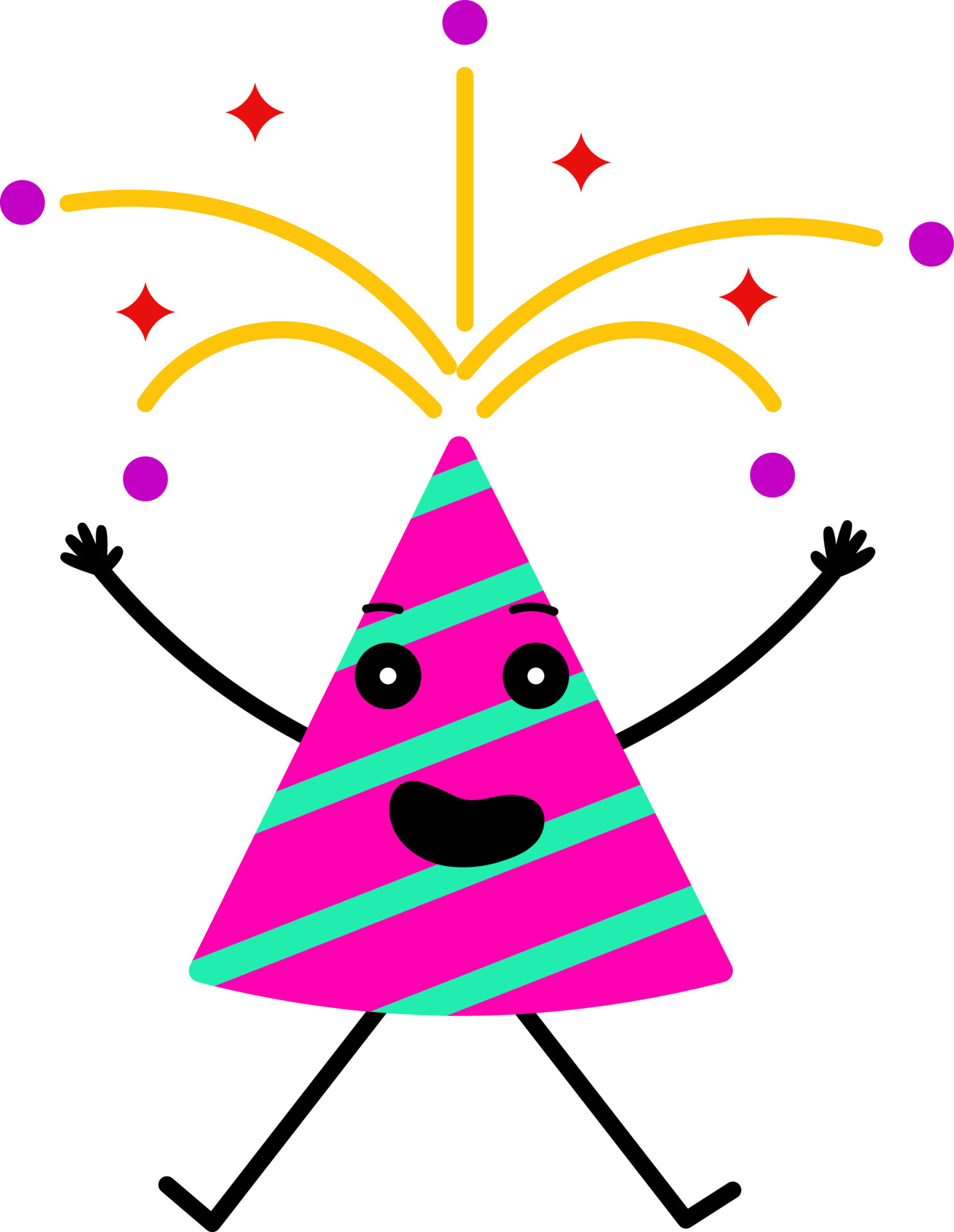 muy lleno rosado y verde petardo anar dibujos animados con abierto brazos plano icono. 24196270 ...