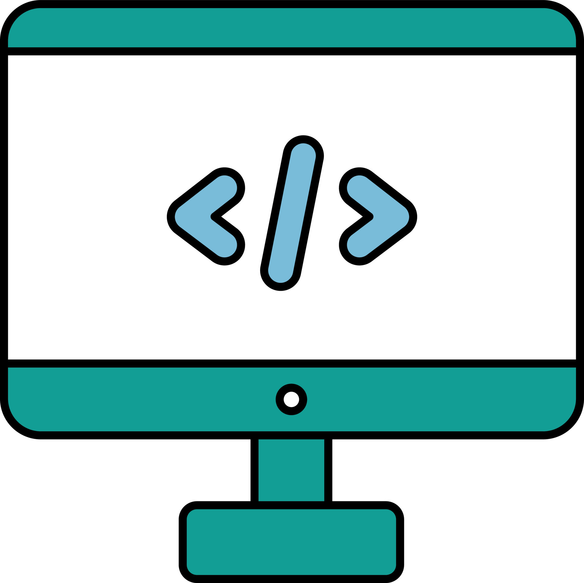 Web Programming Icon In Teal And White Color 24196379 Vector Art At