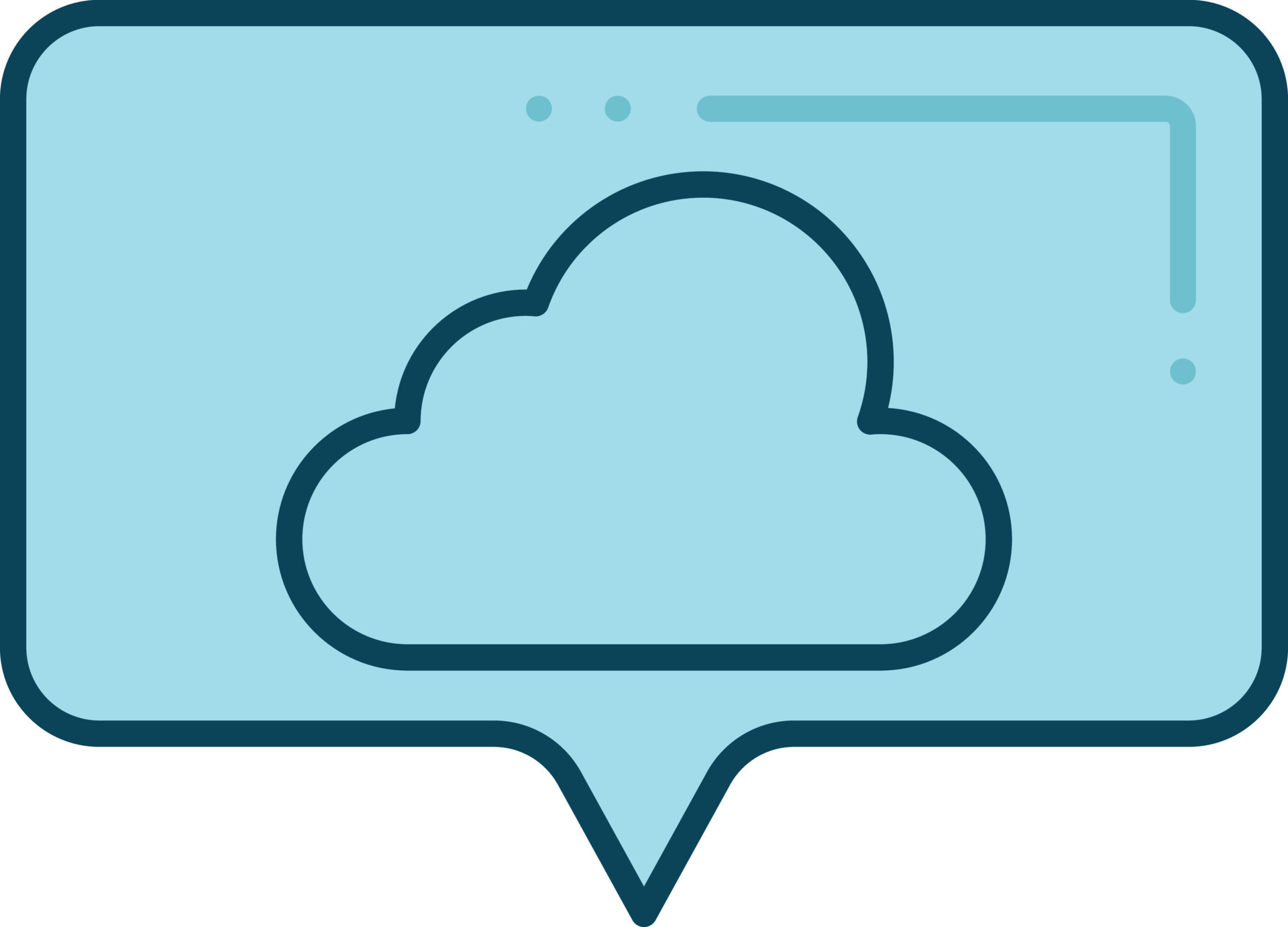 Cloud Communication Message Icon In Blue Color. 24197431 Vector Art at ...