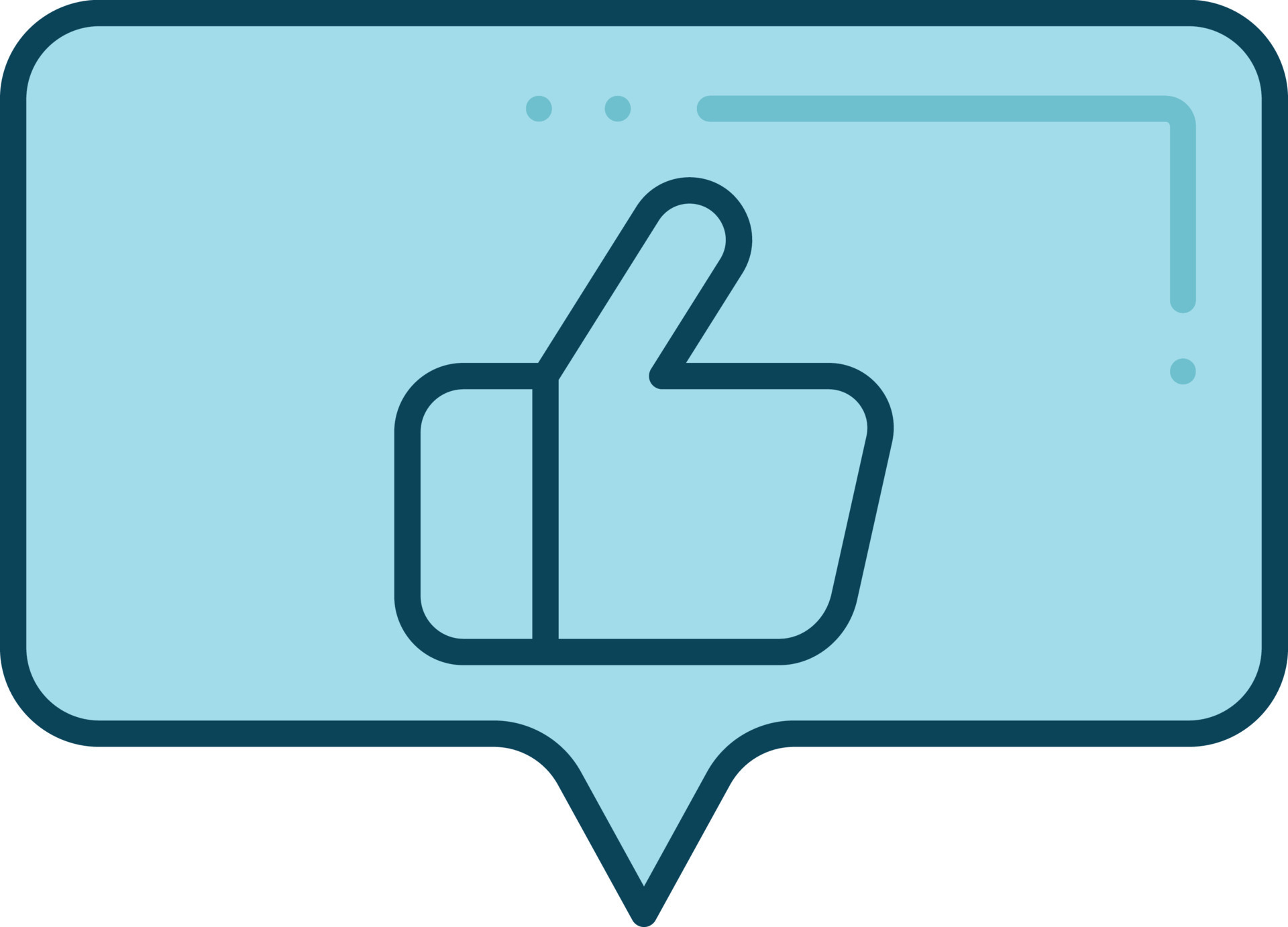 Blue Color Thumbs Up Message Icon. 24197466 Vector Art at Vecteezy