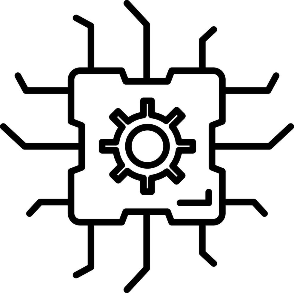 Setting Microchip Icon In Black Line Art 24197660 Vector Art At Vecteezy