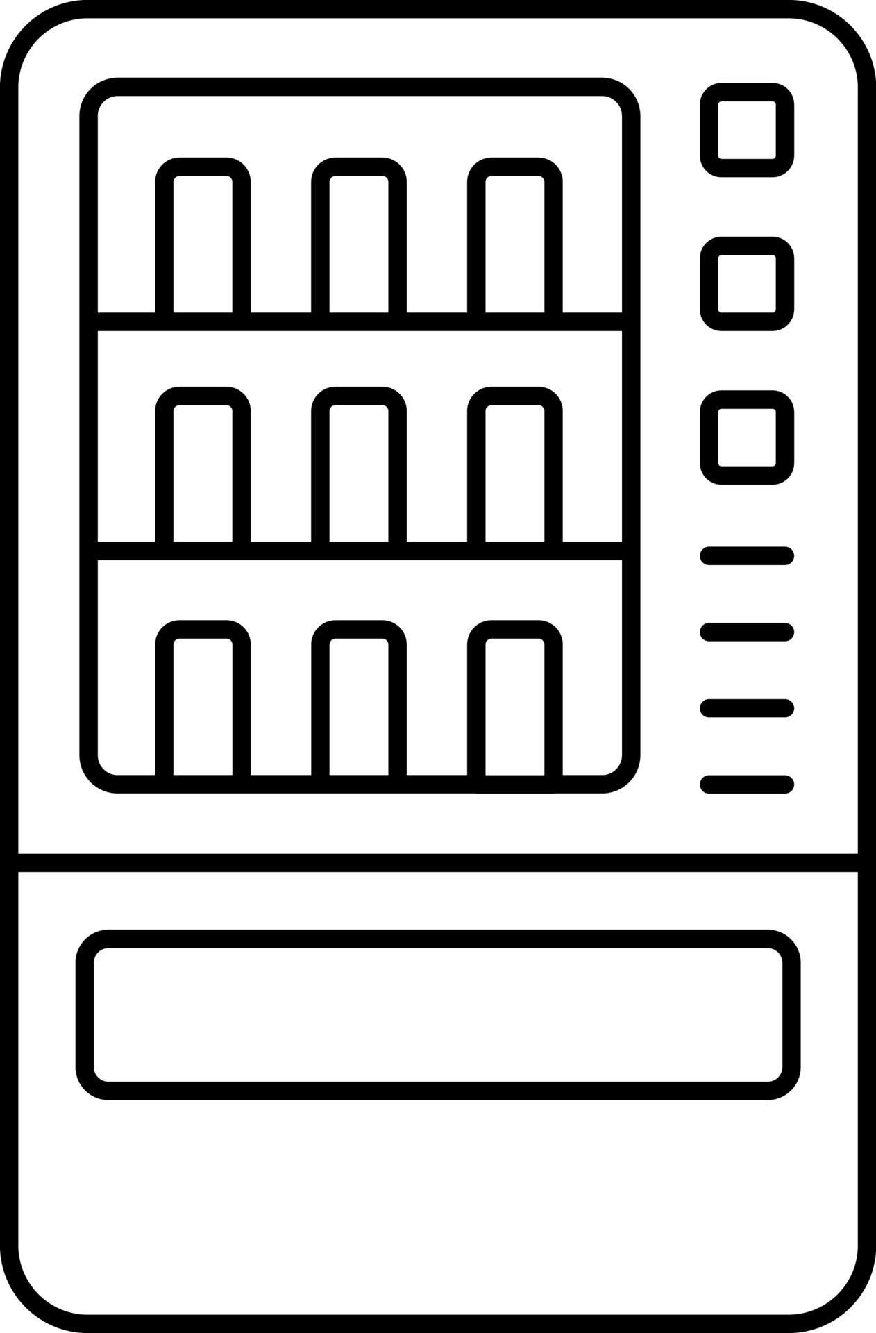 Line Art Illustration Of Vending Machine Icon. 24197722 Vector Art at ...