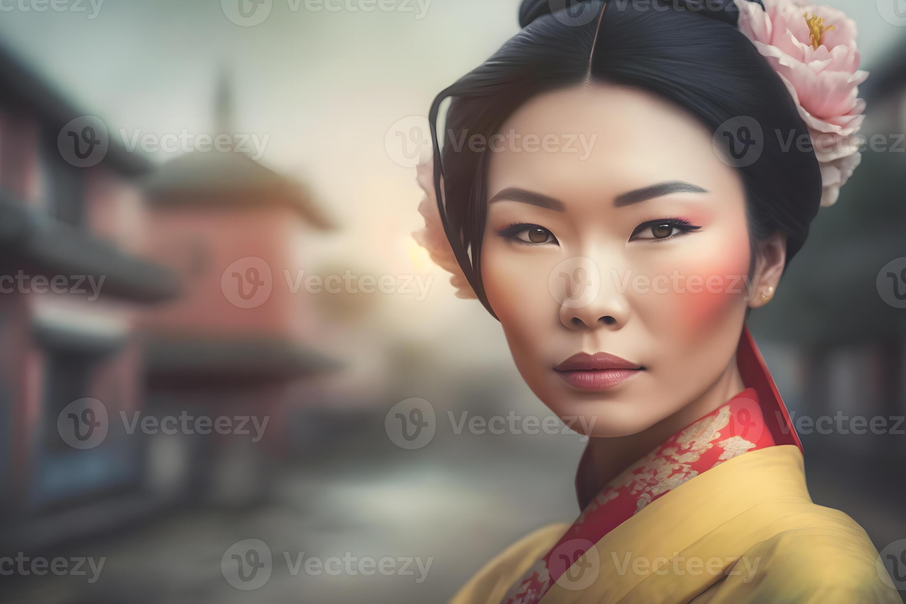 Beautiful Asian chinese woman portrait. Neural network 24199534 Stock Photo at Vecteezy