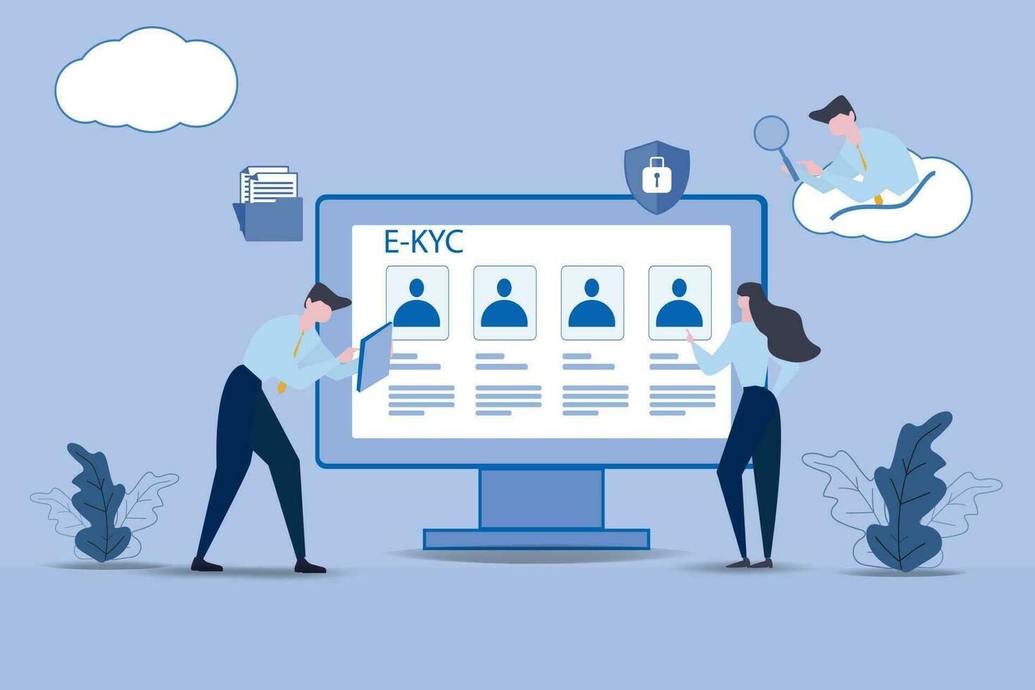 kyc o saber tu cliente con negocio verificando el identidad de sus clientela concepto.vector ...