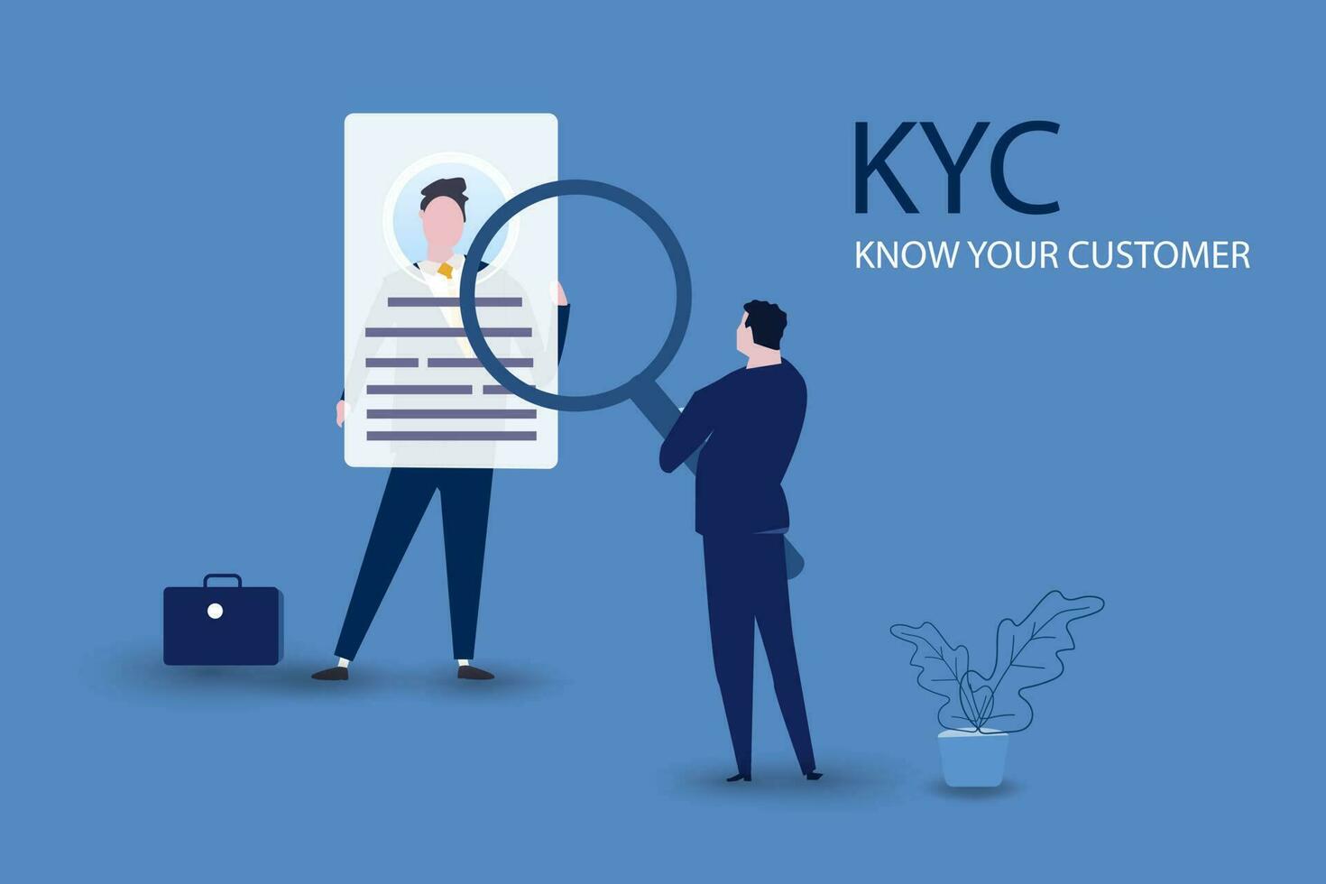 kyc o saber tu cliente con negocio verificando el identidad de sus clientela concepto.vector ...