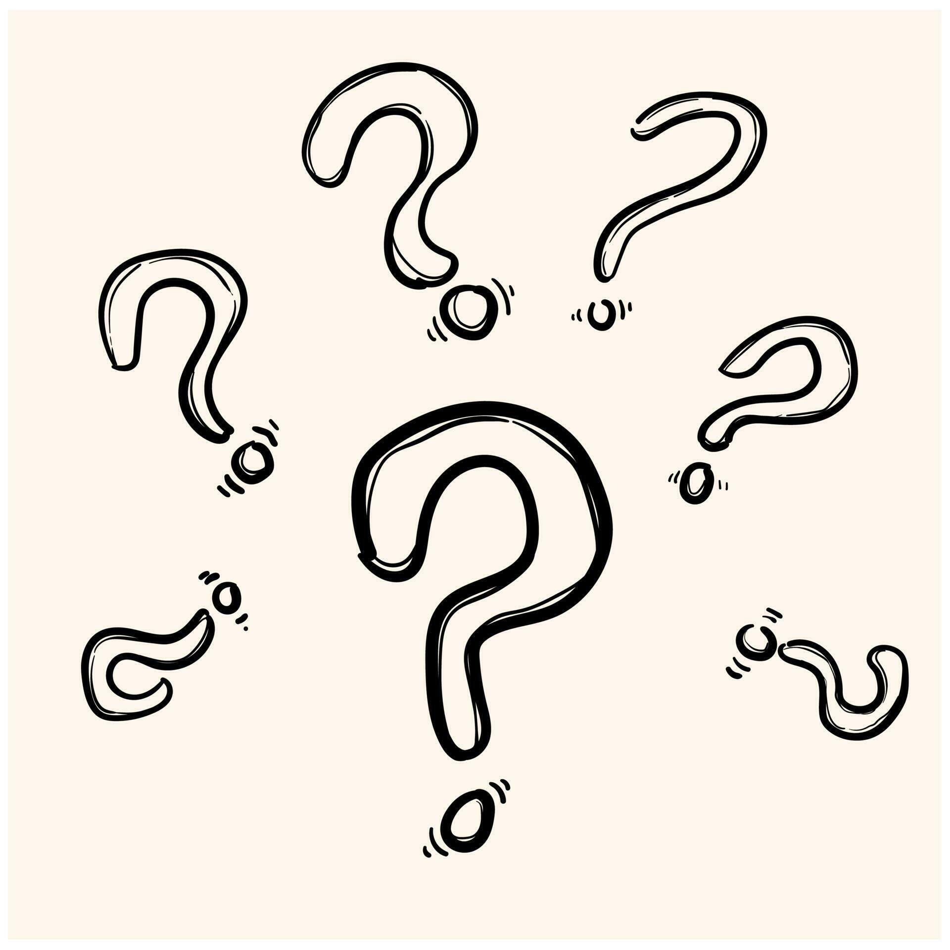 Set of hand drawn question marks. doodle questions marks. vector illustration. 24200846 Vector ...