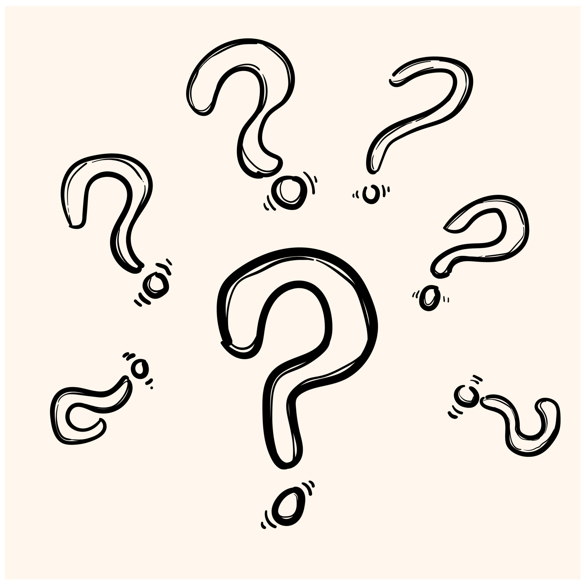 Set of hand drawn question marks. doodle questions marks. vector ... Set of hand drawn question marks. doodle questions marks. vector ...
