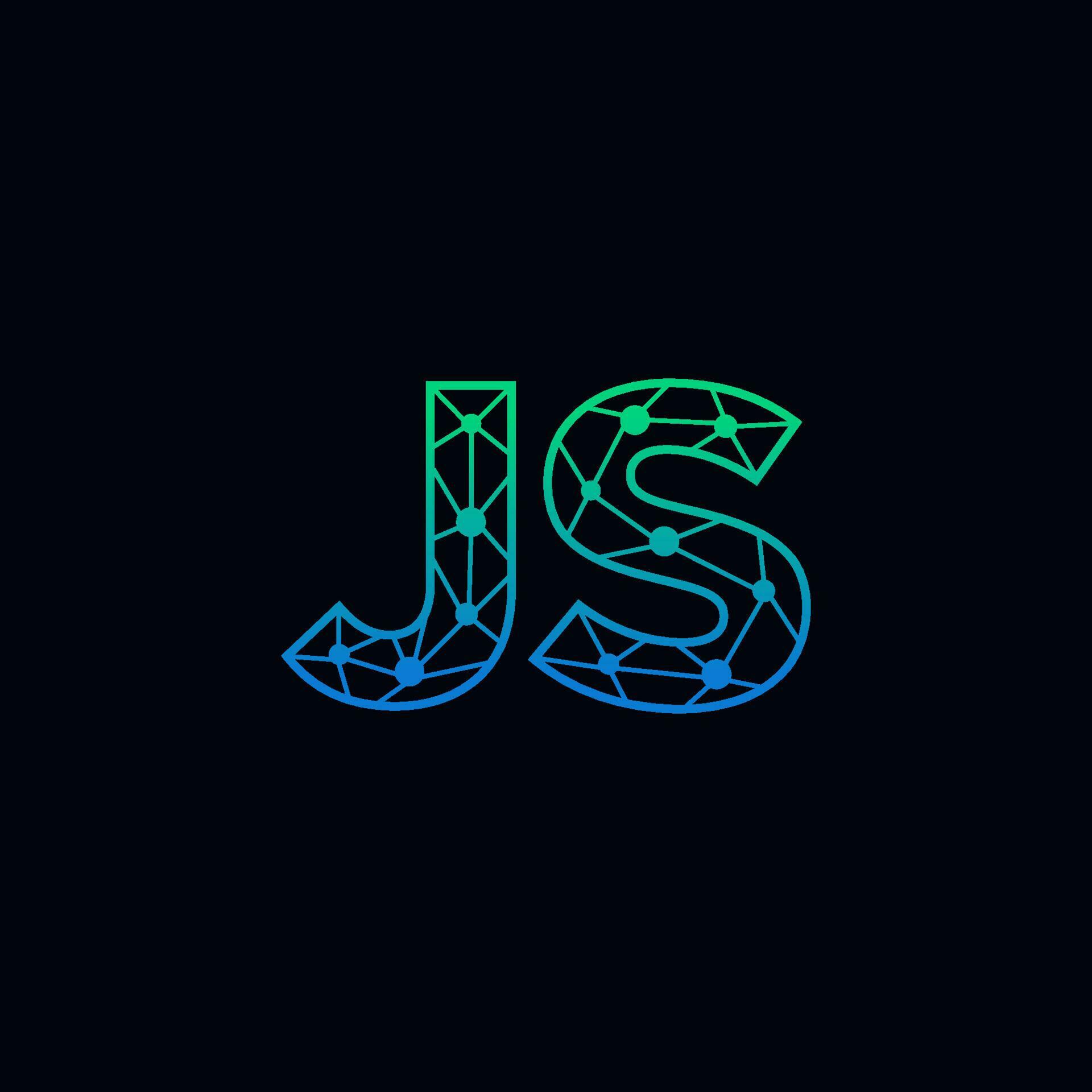 Abstract letter JS logo design with line dot connection for technology ...