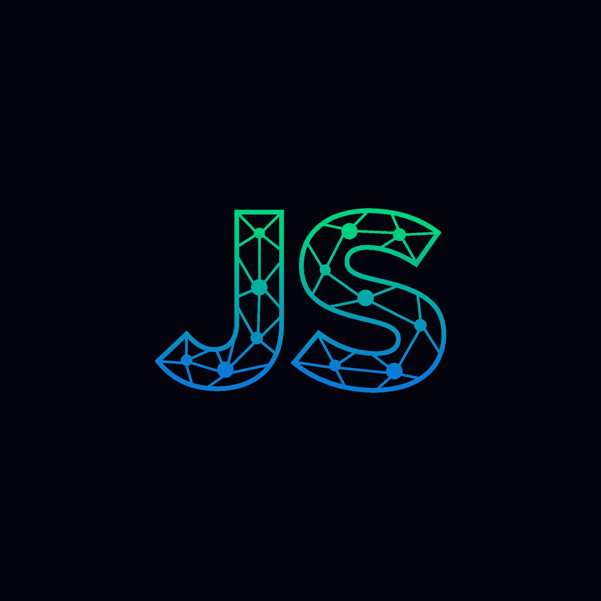 Abstract letter JS logo design with line dot connection for technology ...