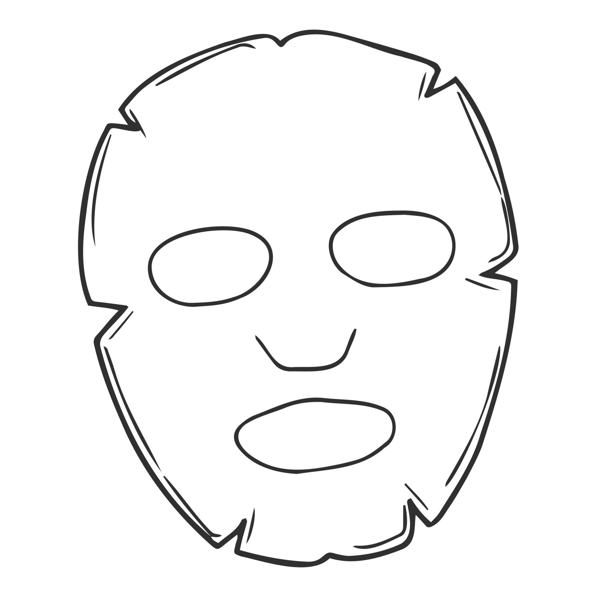Doodle outline sheet mask isolated on white background. 24202689 Vector ...