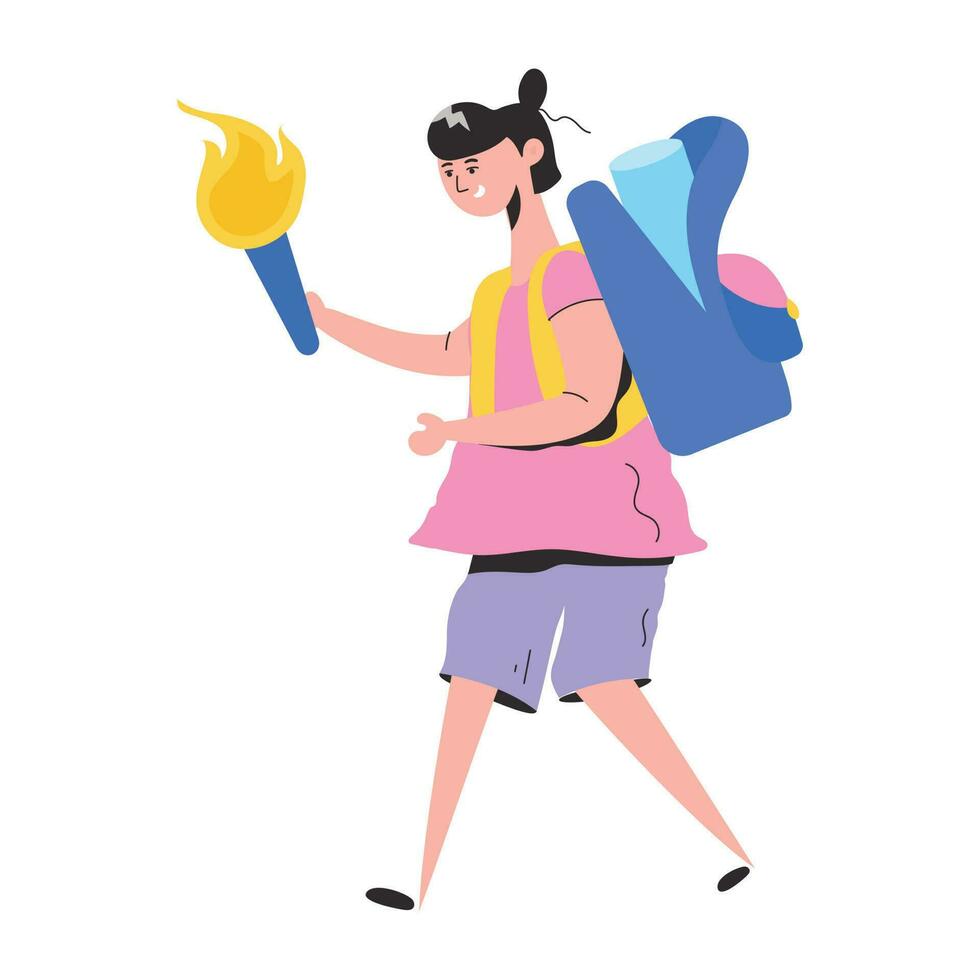 Trendy Adventurous Girl 24204197 Vector Art At Vecteezy