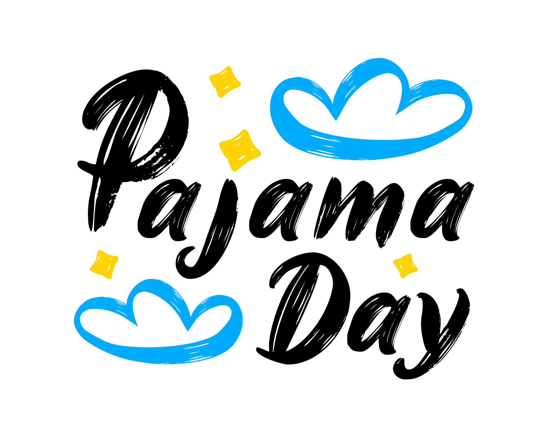 Pajama Day Handwritten Lettering Cute Card Or T Shirt Print Template Vector Quote Illustration