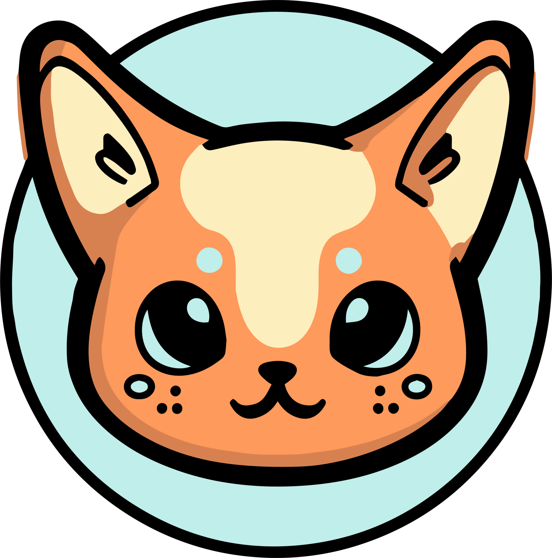 Hand Drawn Cute Cat In Doodle Style 24207272 Png