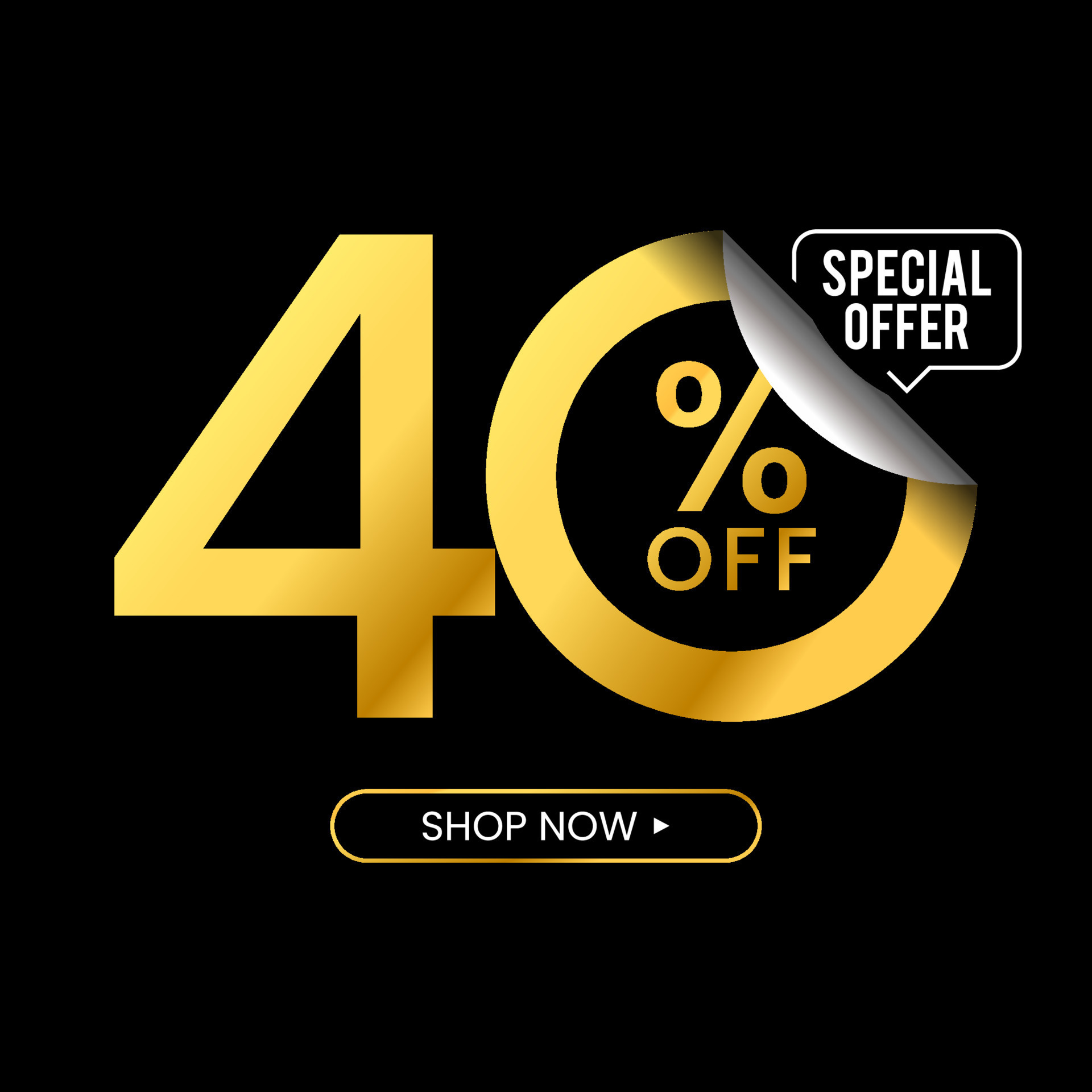 40-percent-off-discount-golden-numbers-with-percent-sign-and-unique