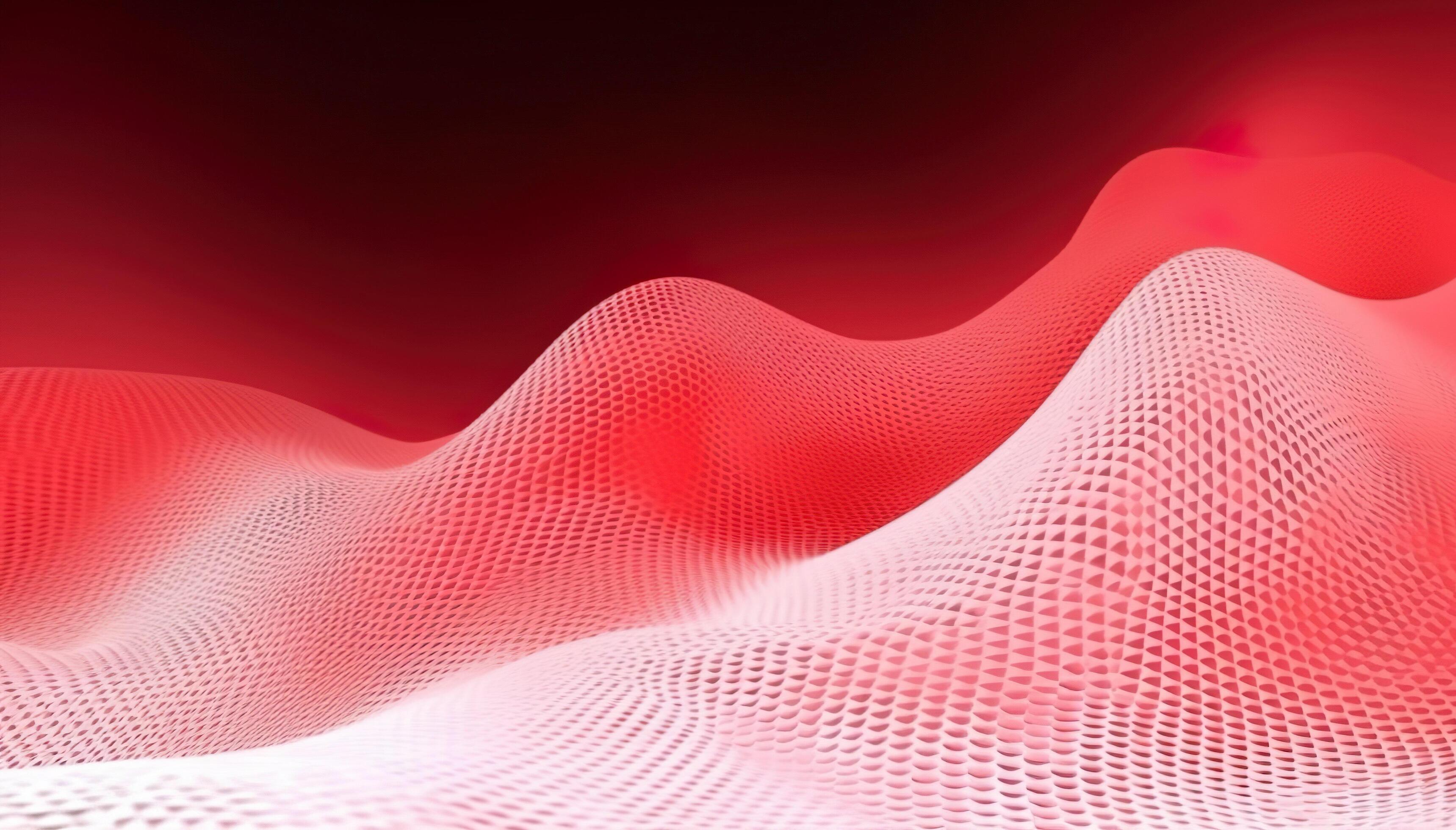 Abstract dot red wave pattern screen gradient background, technology and science concept ...