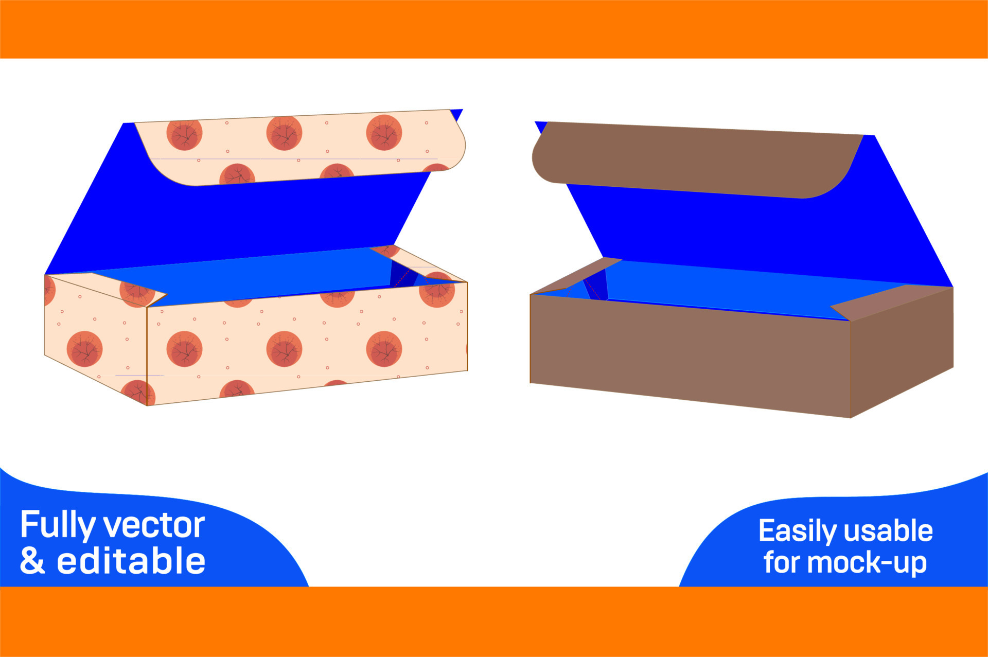 4 coner collapsible tray top tuck box dieline template and 3D box ...