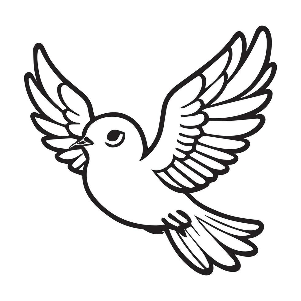 Bird Vector Line art Illustration, Flying bird vector silhouette ...