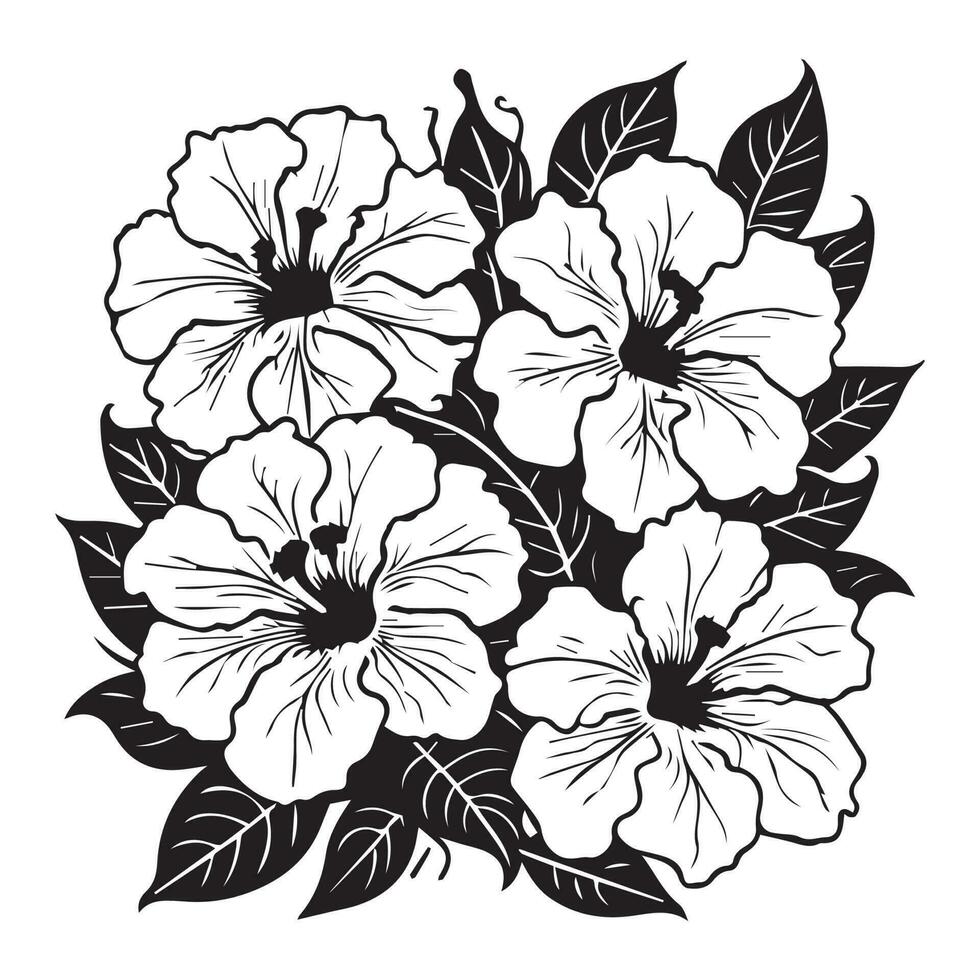 Hibiscus Rose Flower Vector Illustration Flower Vector Illustration 24209221 Vector Art At