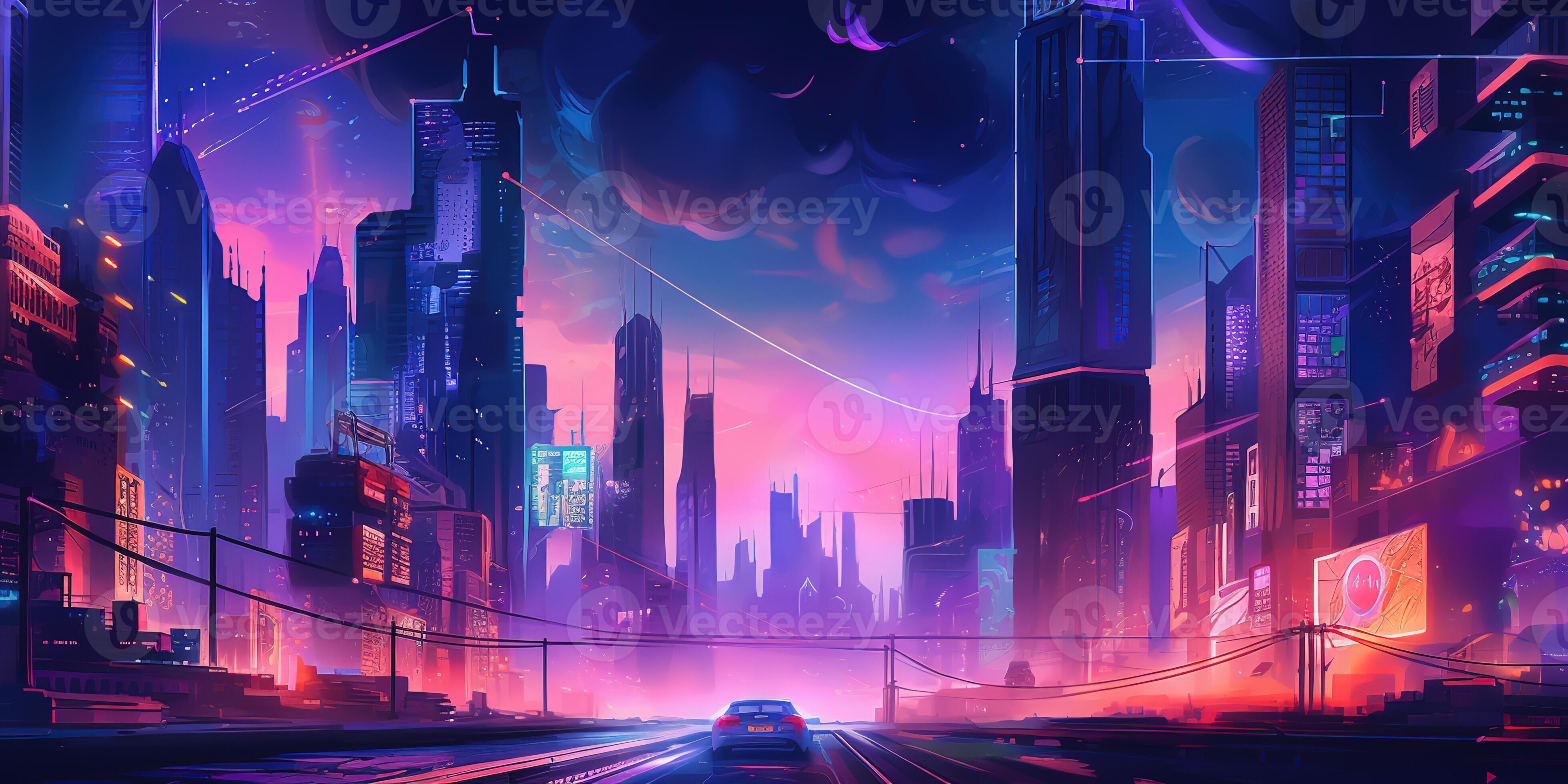 Aesthetic city synthwave wallpaper with a cool and vibrant neon design ... Aesthetic city synthwave wallpaper with a cool and vibrant neon design ...
